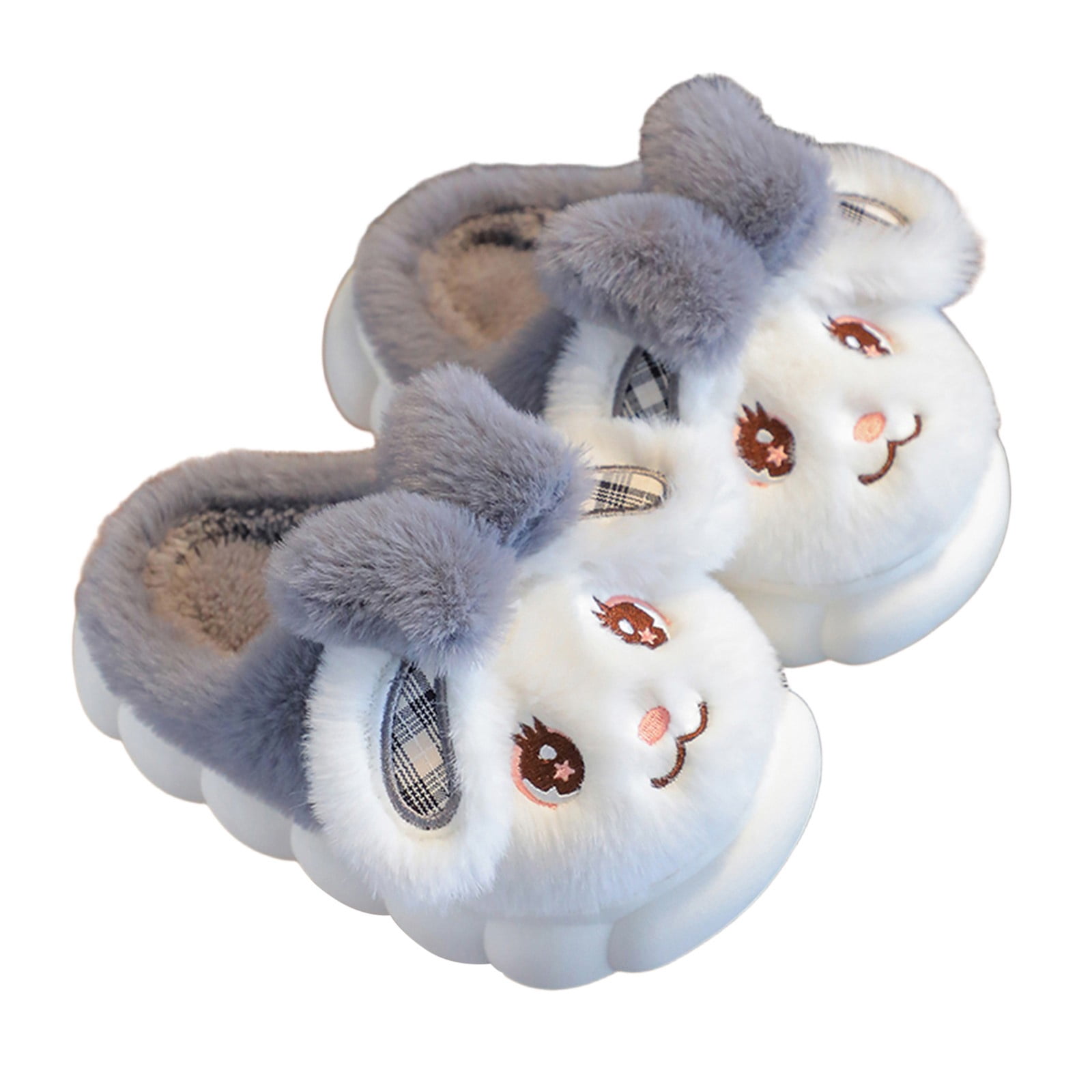 Gyujnb Cozy Winter Girls Slippers with Bunny Design Soft Sole Indoor ...