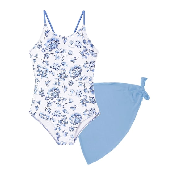 Gyujnb Floral Print Two Piece Tankini Swimsuit with Adjustable Ties for ...