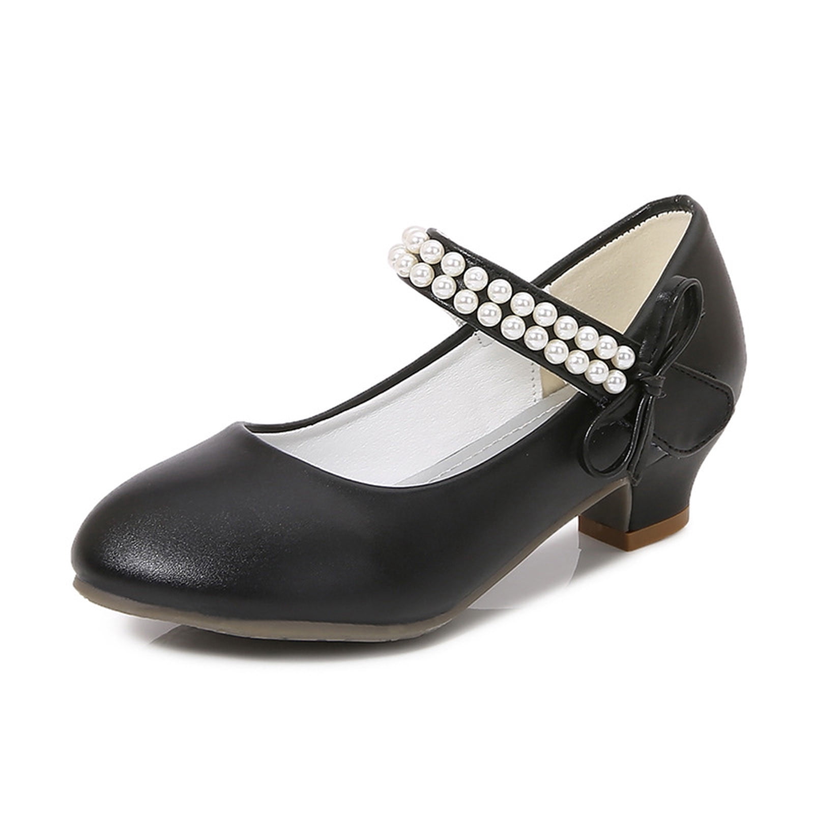 Gyujnb Girls Dress Shoes Girls High Heel Sparkly Flower Girl Shoes ...