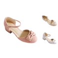 Gyujnb Girls Mary Jane Shoes Bow Ankle Strap Low Heel Princess Shoes ...