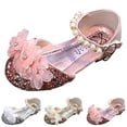 Gyujnb Girls Sandals Sequin Decoration Cute Low Heel Comfortable Hook ...