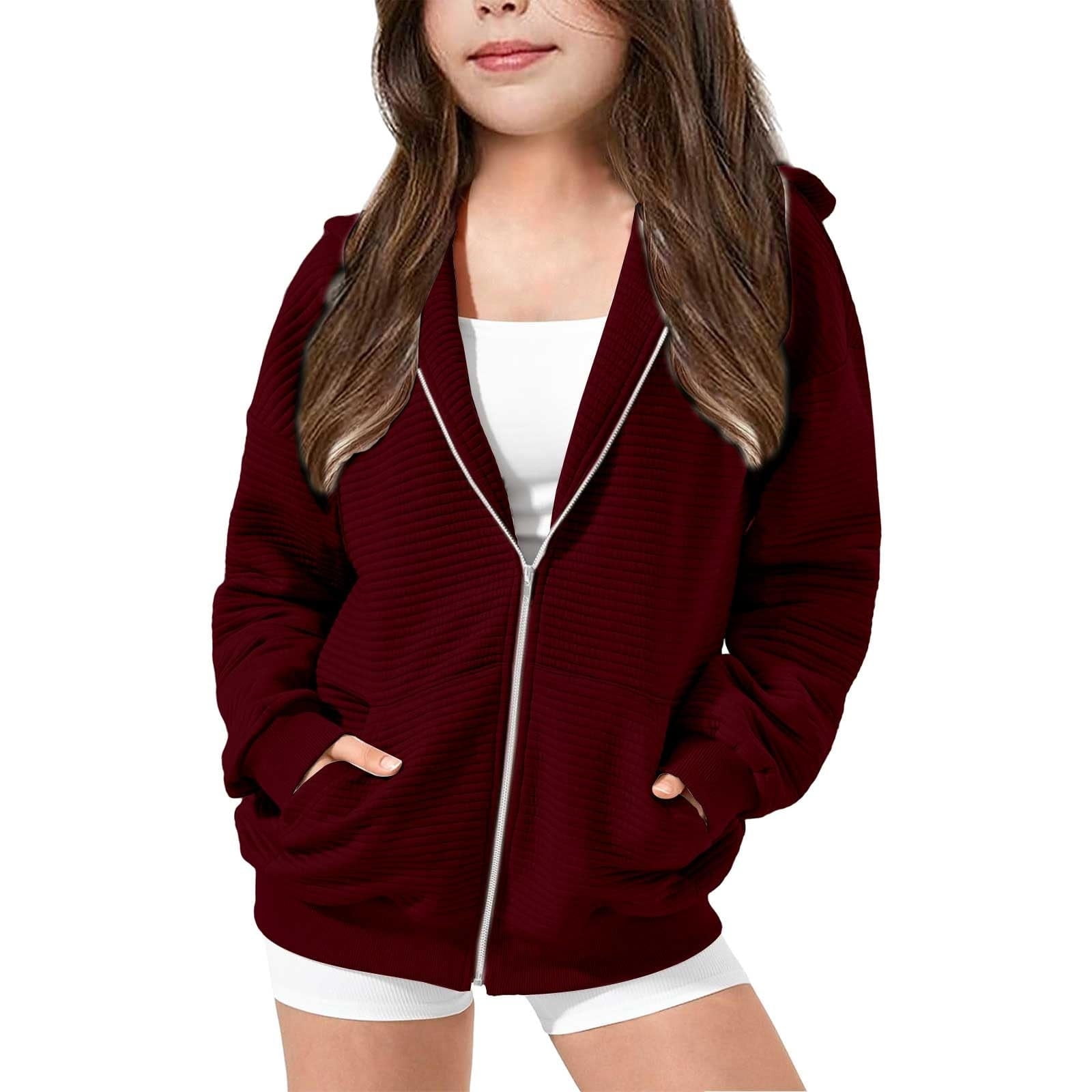 Gyujnb Girls Winter Jacket, Girls Hooded Jacket Outerwear Zip Up ...