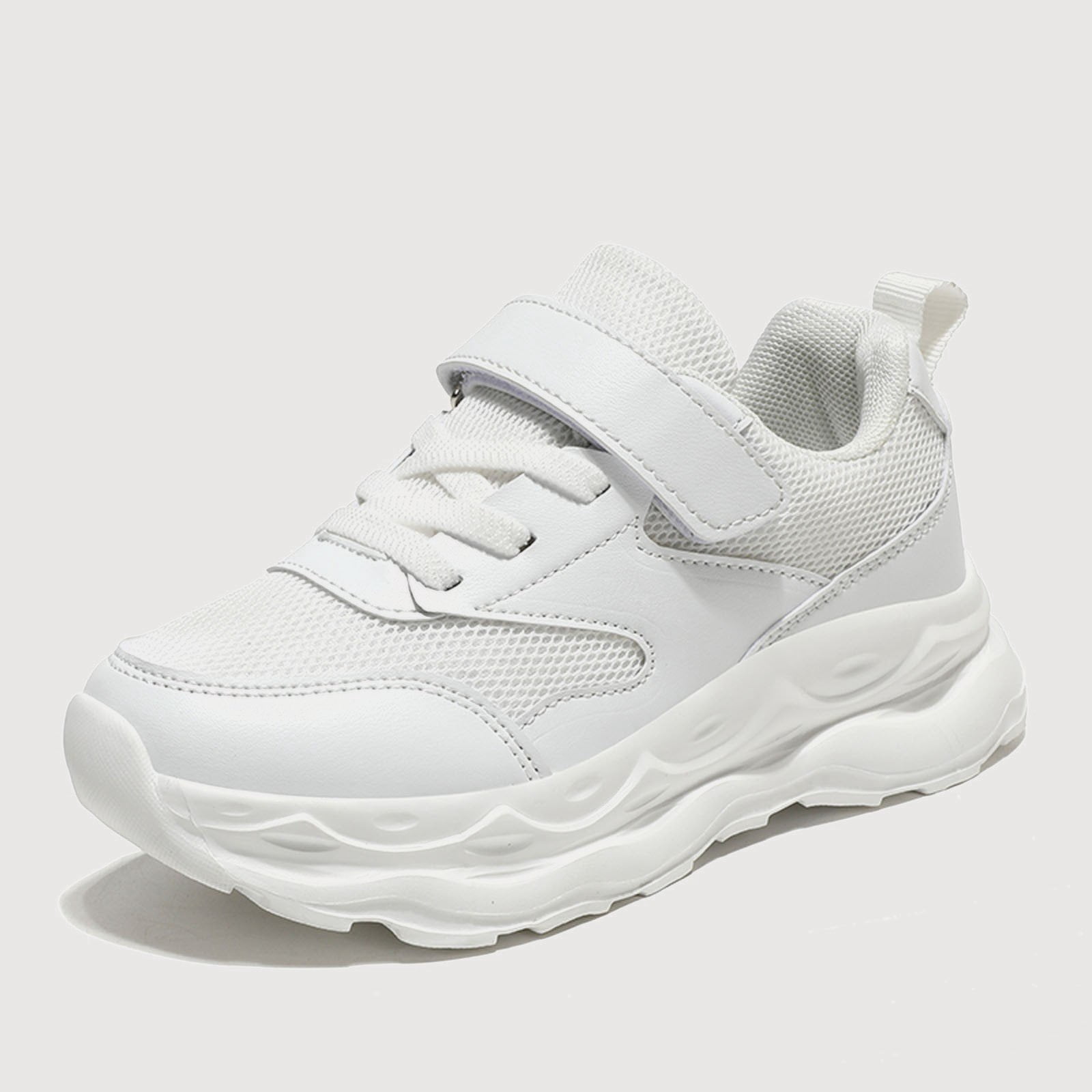 Gyujnb Mesh Athletic Sneakers Hook and Loop Thick Sole Casual Shoes ...