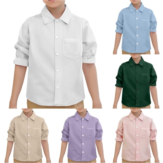 Gyujnb Point Collar Button Front Pocket Short & Roll up Long Sleeve ...