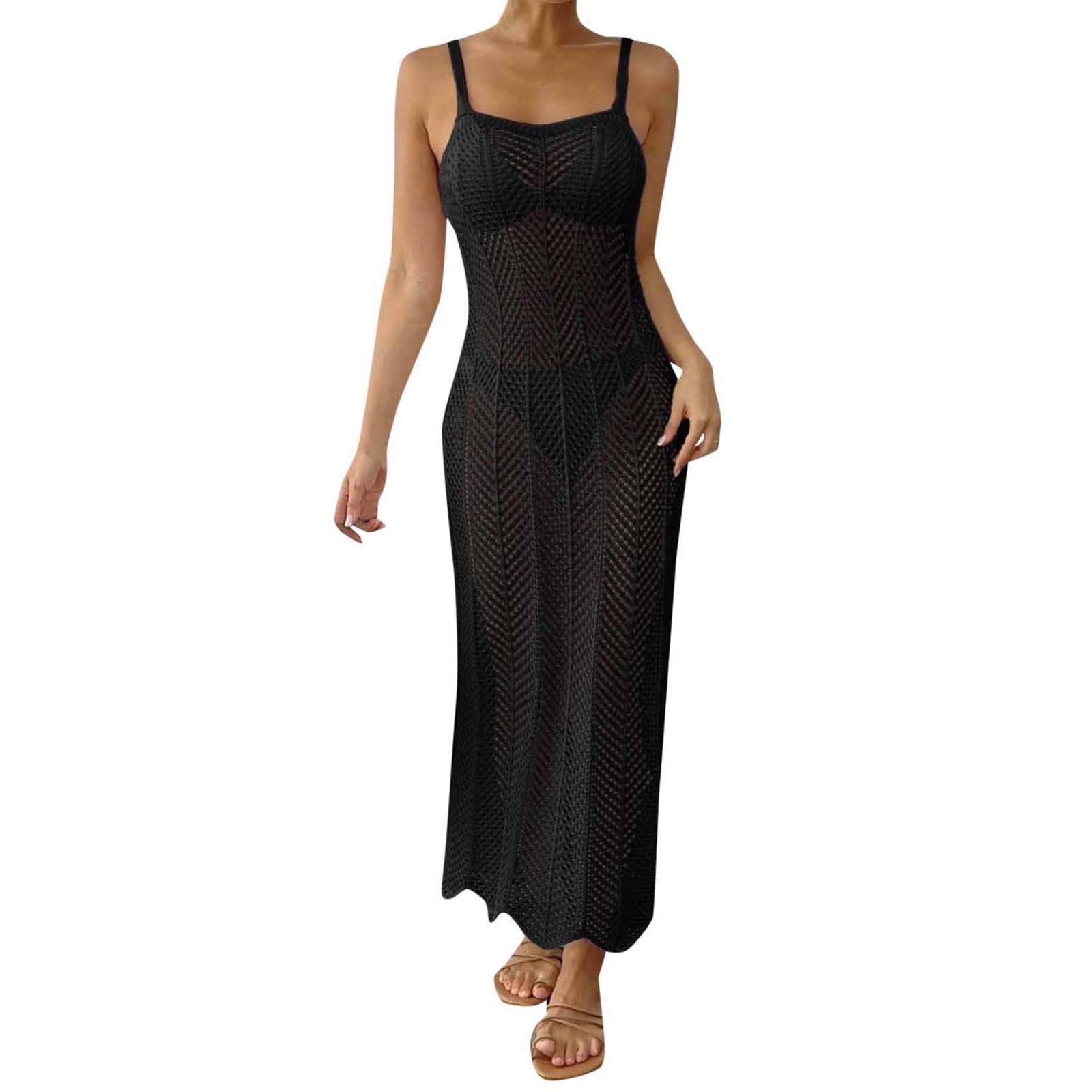 Gyujnb Swimsuit for Women,Women’s Crochet Hollow Out Maxi Dress Slim ...