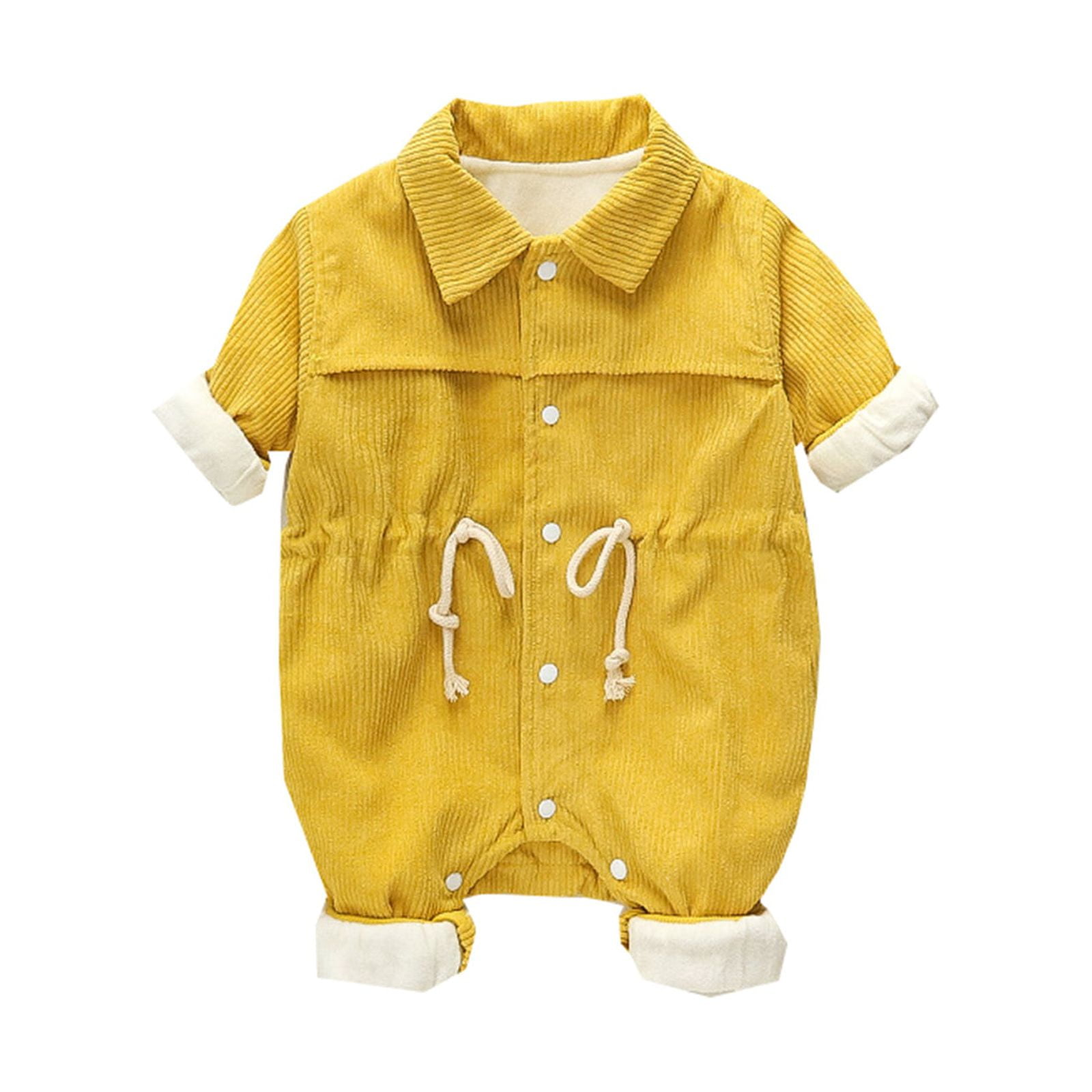 Gyujnb Toddler Babys Girls Boys Fleece Thick Warm Jumpsuit Draw String ...