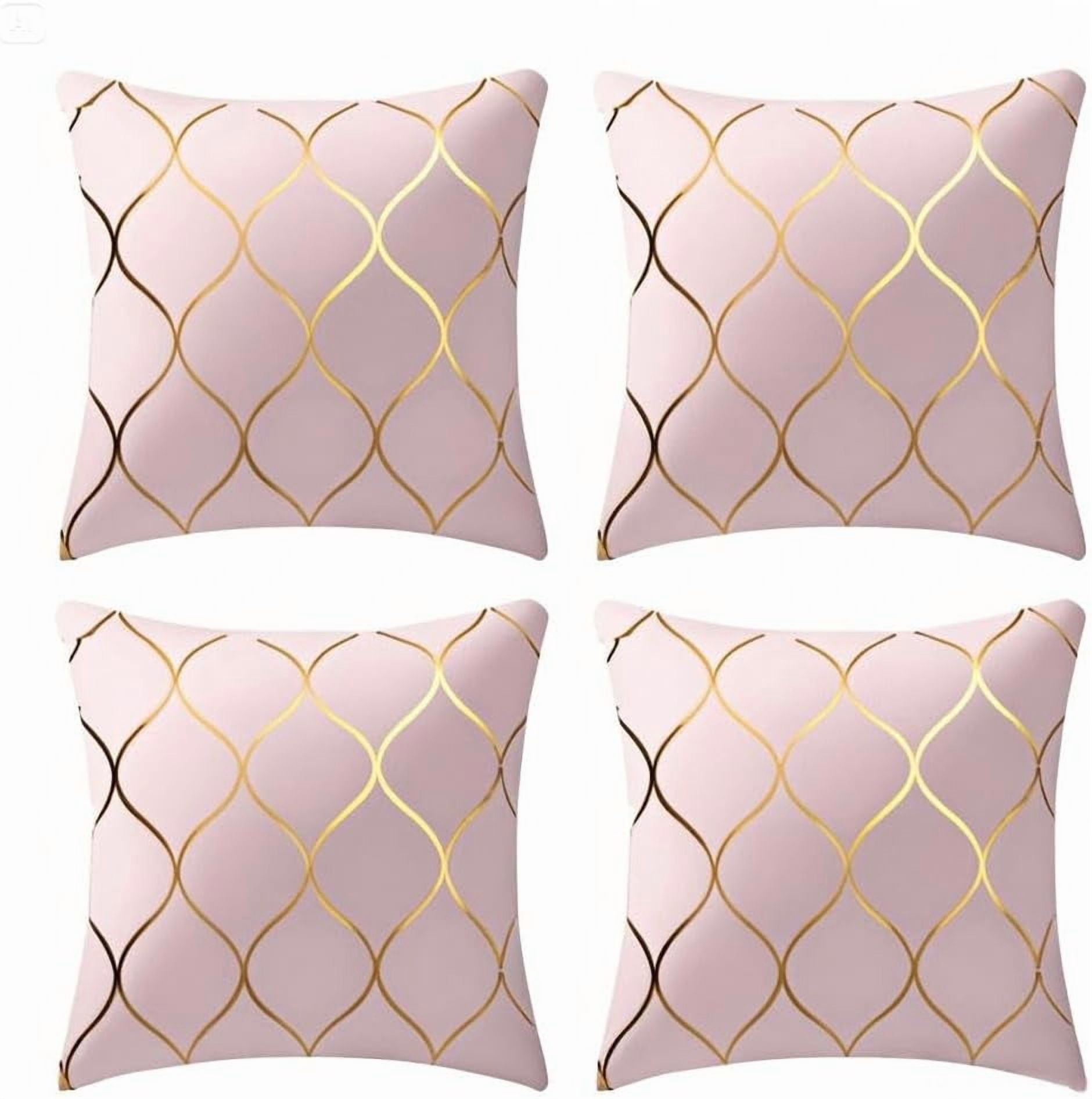 Gyulin Pack of 4 Gold Velvet Throw Pillow Covers 18x18 Inches Solid ...