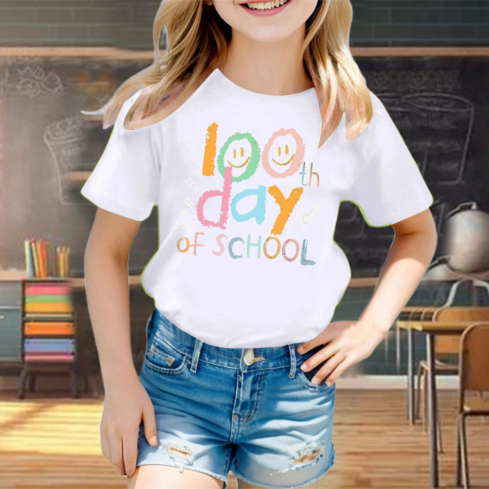 Gzbliryd Graphic T-Shirt Relaxed Fit Back To School Clothes Funny ...