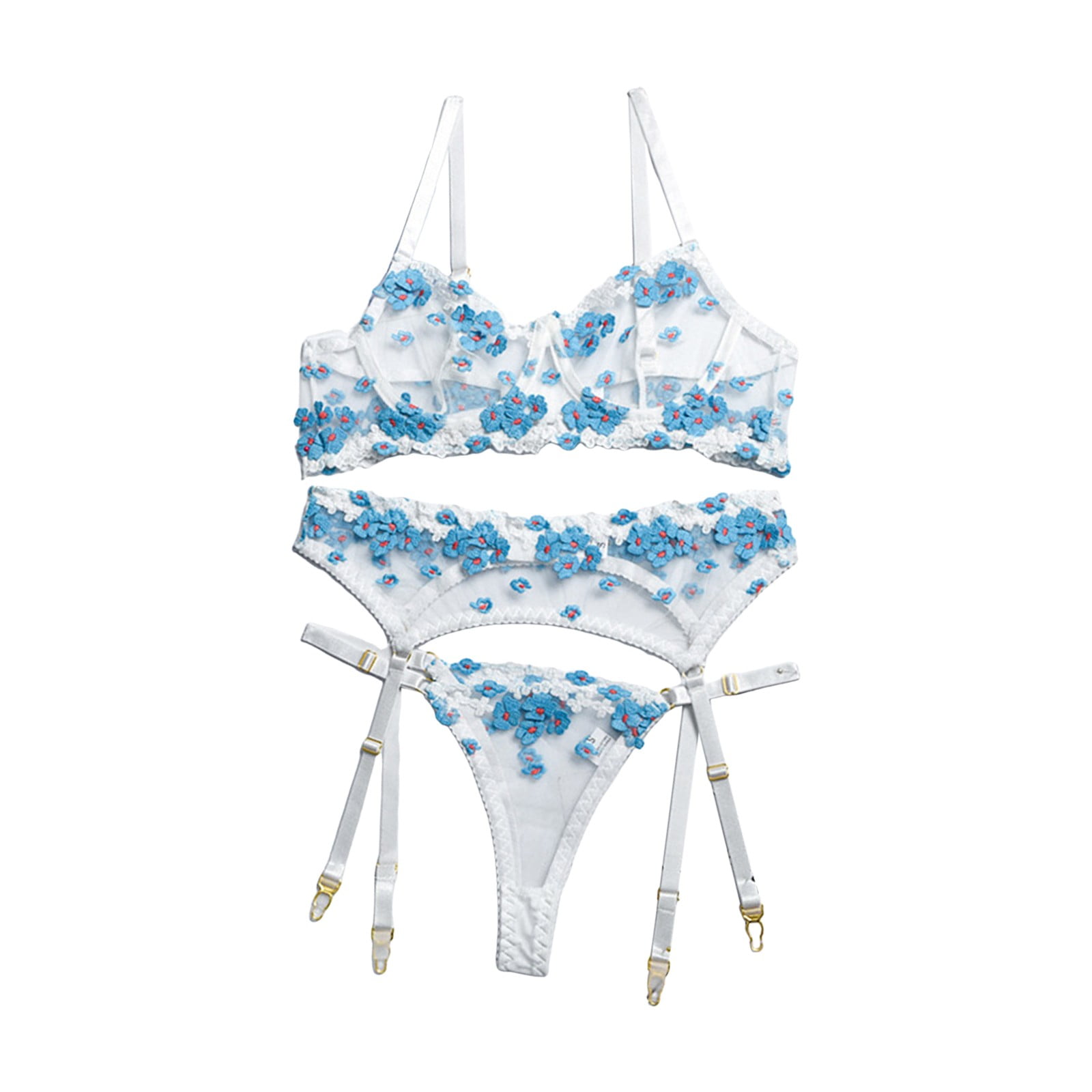 Gzea Plus Size Lingerie Set For Women Sexy Lace Halter Bralette High