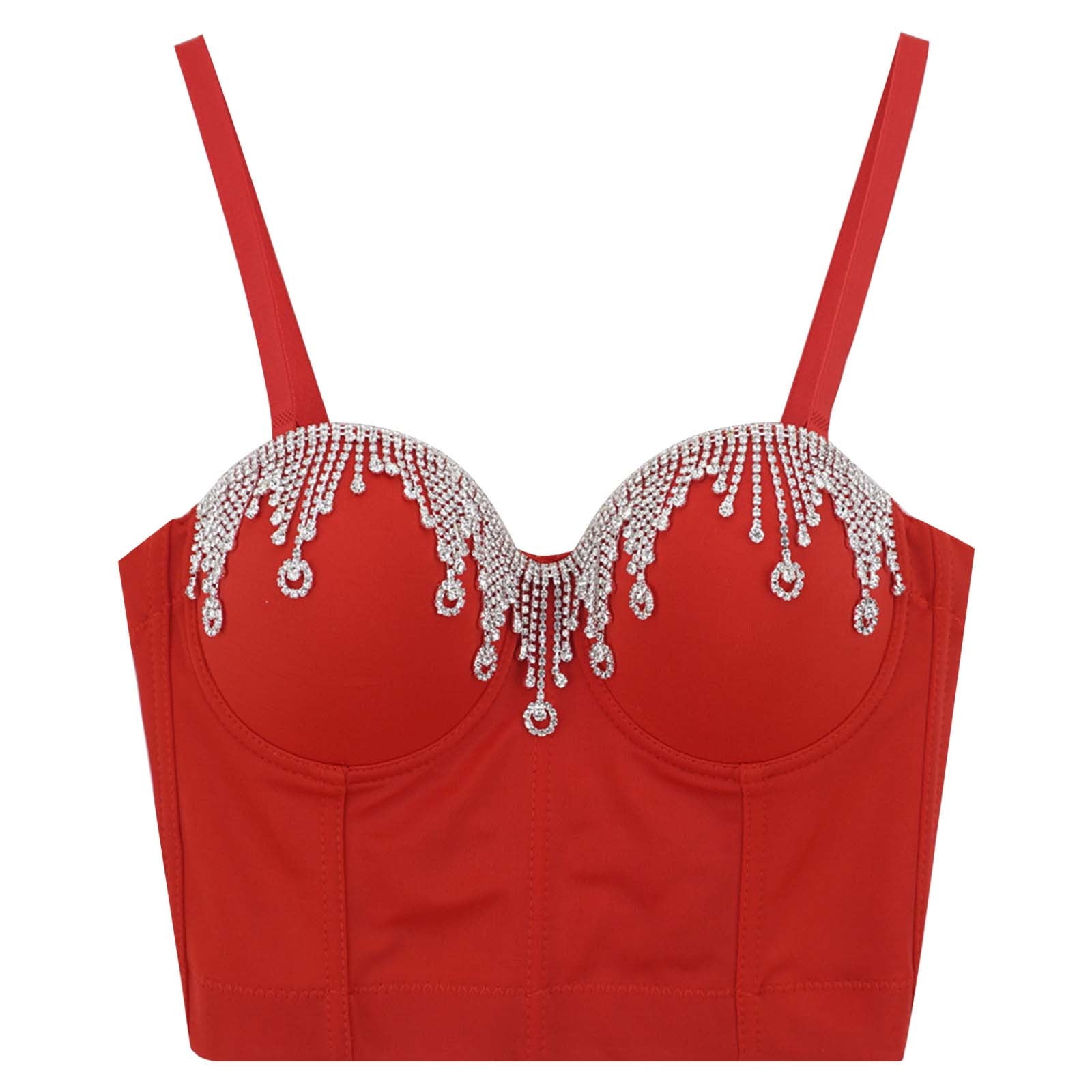 Gzea Summer Tanks Sexy Deep V With Encrusted Shape And Shape Sexy Hot Girl Nightclub Top Reds
