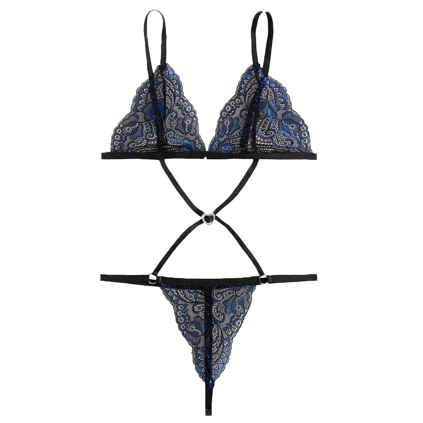 Gzea Women Lingerie Sexy Lace Bodysuit Deep V Teddy Underwear Teddy