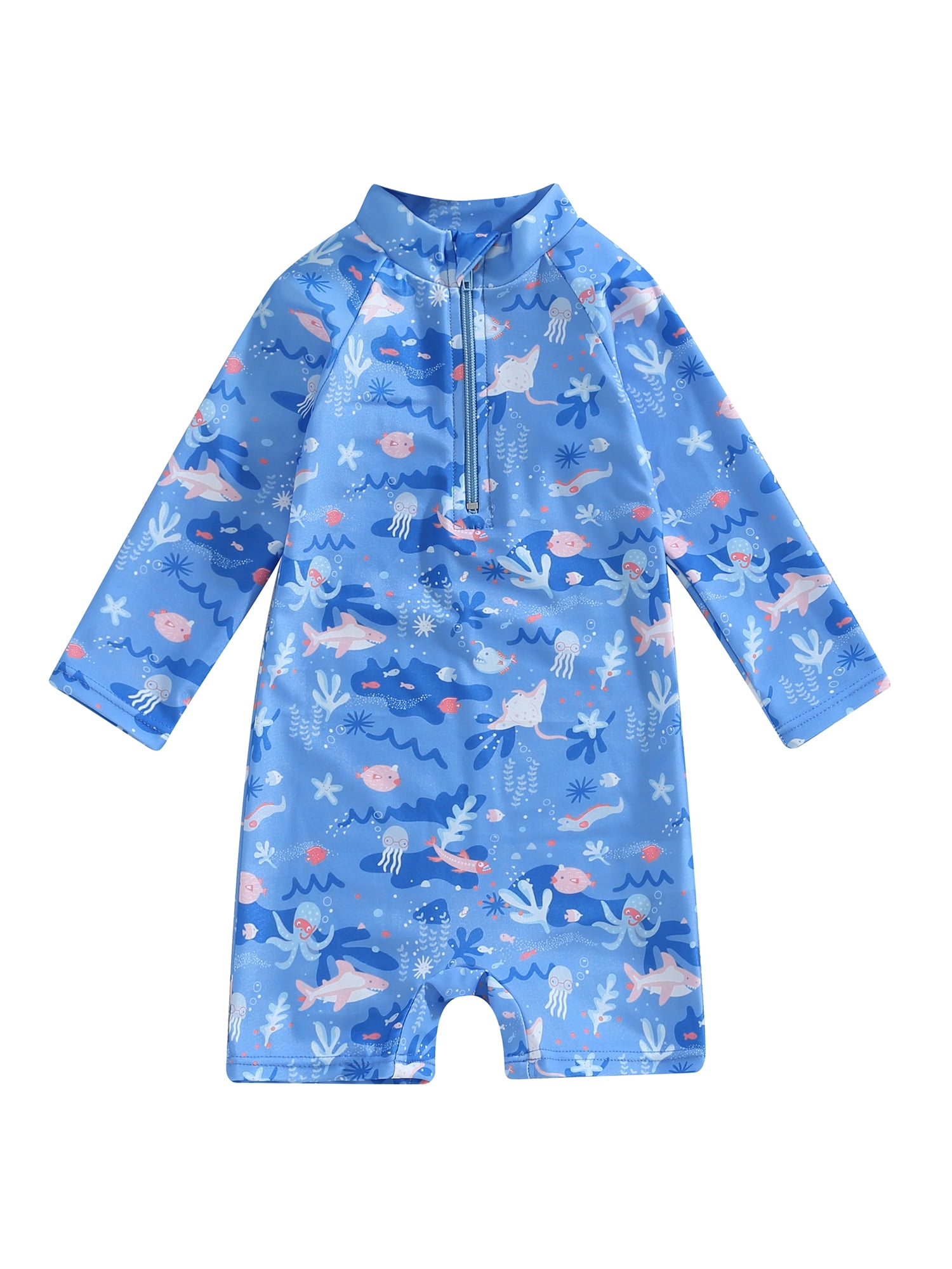 Gzhioc Kids Boys Rash Guard, Long/Short Sleeve Fish Print Summer ...