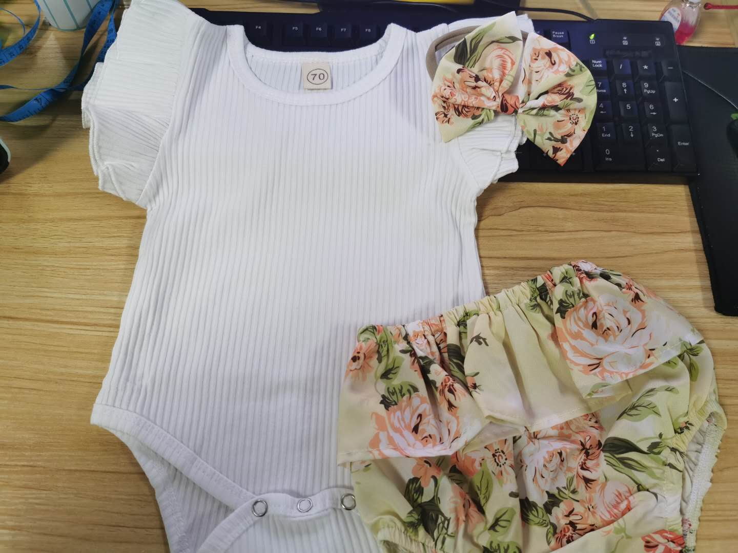 Gzhioc Newborn Baby Girls Summer Short Sleeve Ribbed Romper Ruffle ...