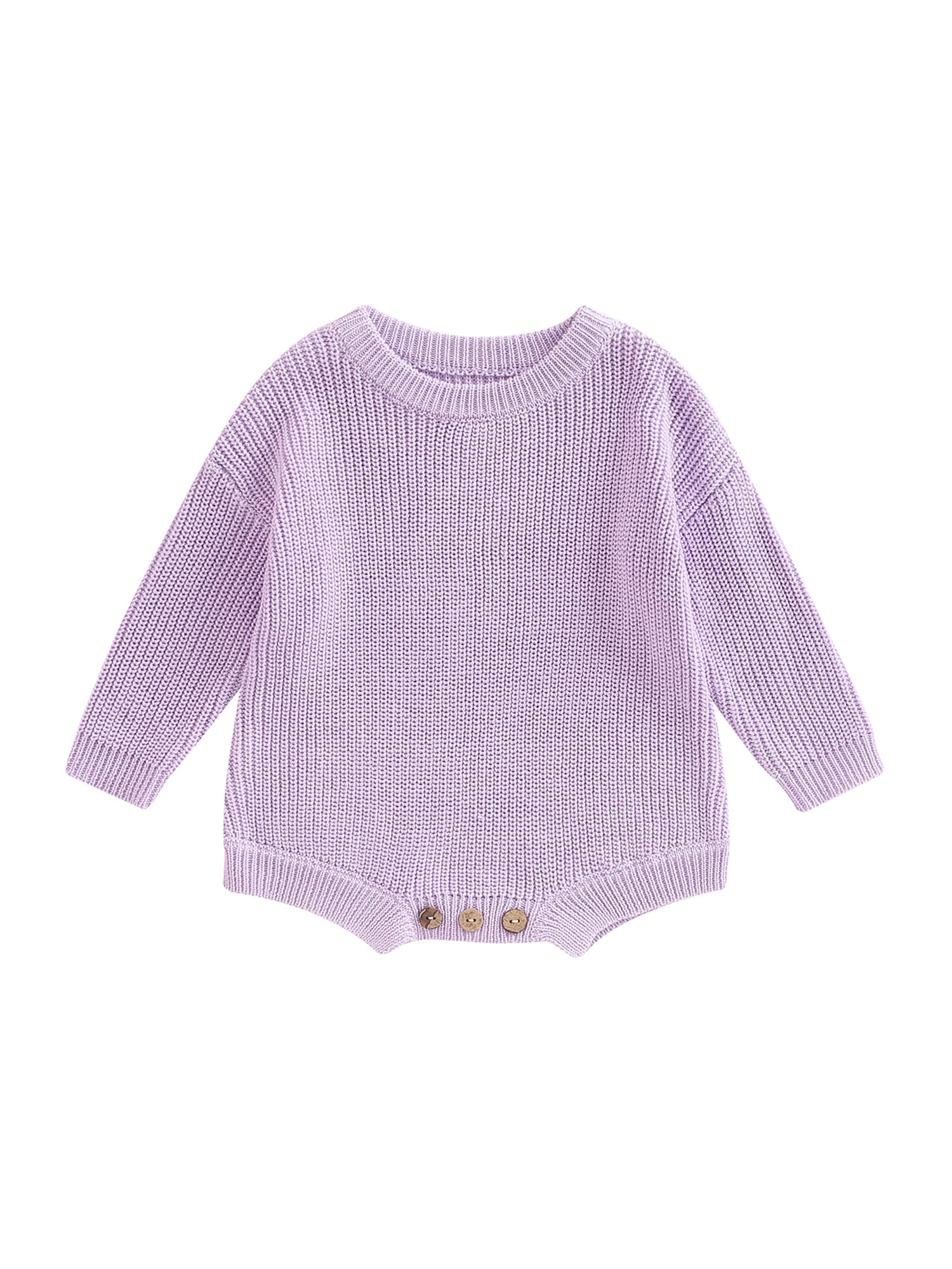 Gzhioc Newborn Baby Romper, Knitting Ribbed Surface Round Neck Long ...