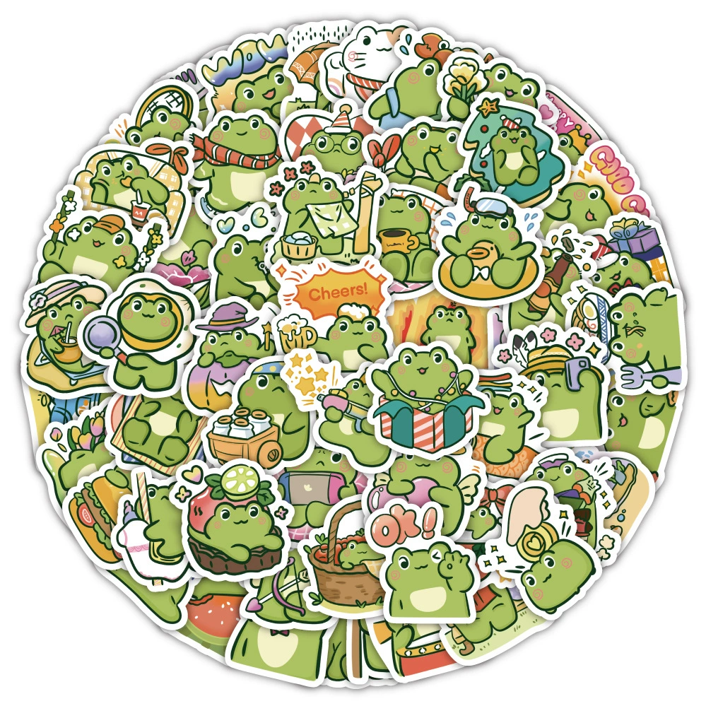 Gzkjswjs 60Pcs Frog Stickers, cute and colorful frog decals for ...