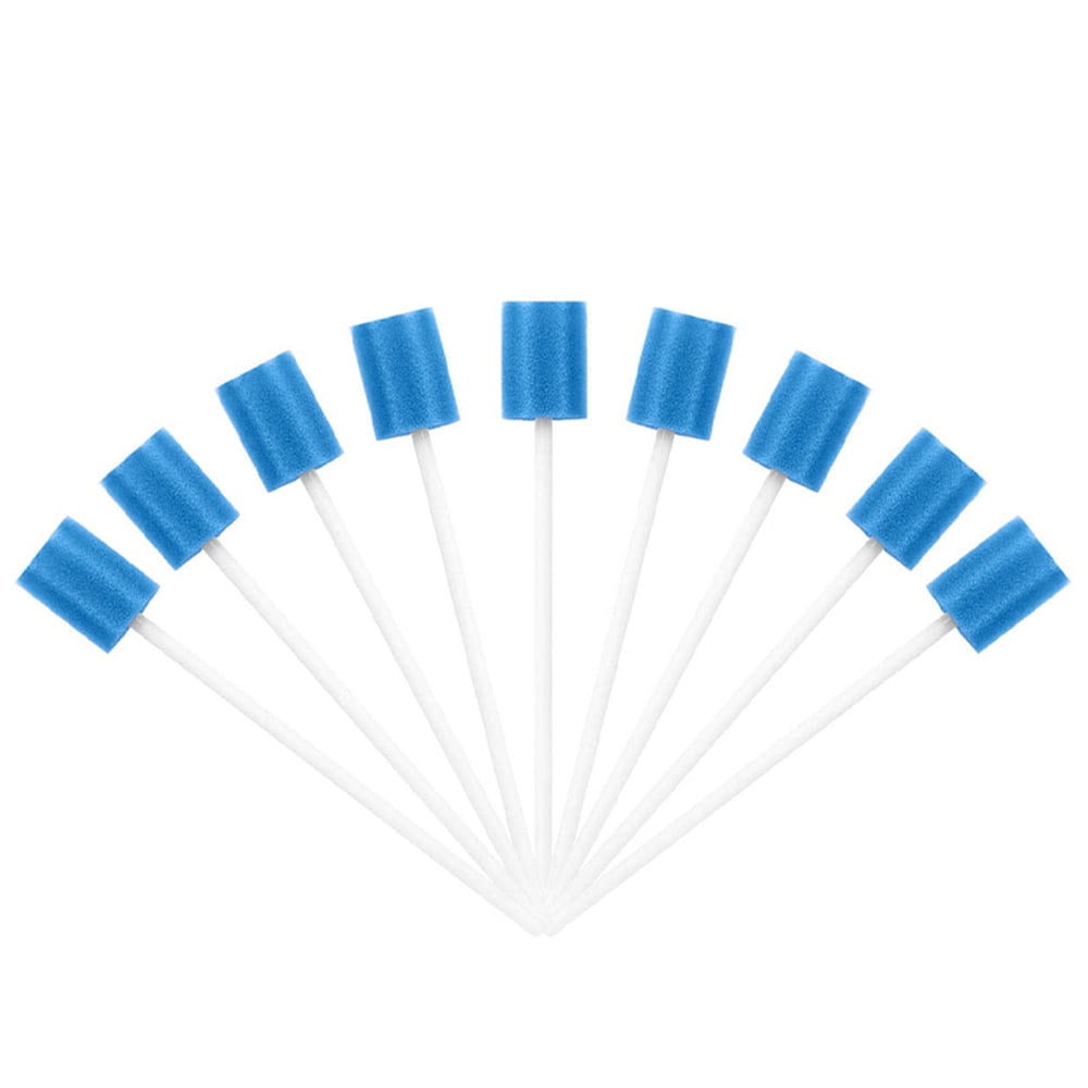 Gzkjswjs Pack of 100 Oral Care Sticks with Sponge Tip Oral Care, Cotton ...