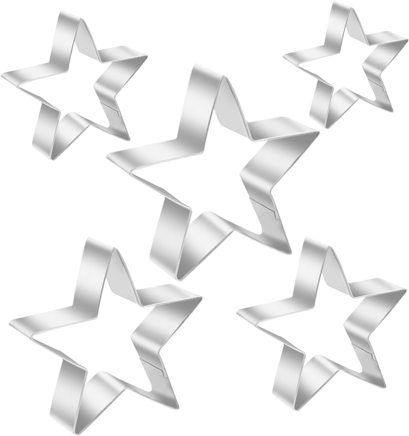 Gzkjswjs Star Cookie Cutters,5 Pieces Different Sizes Stainless Steel ...
