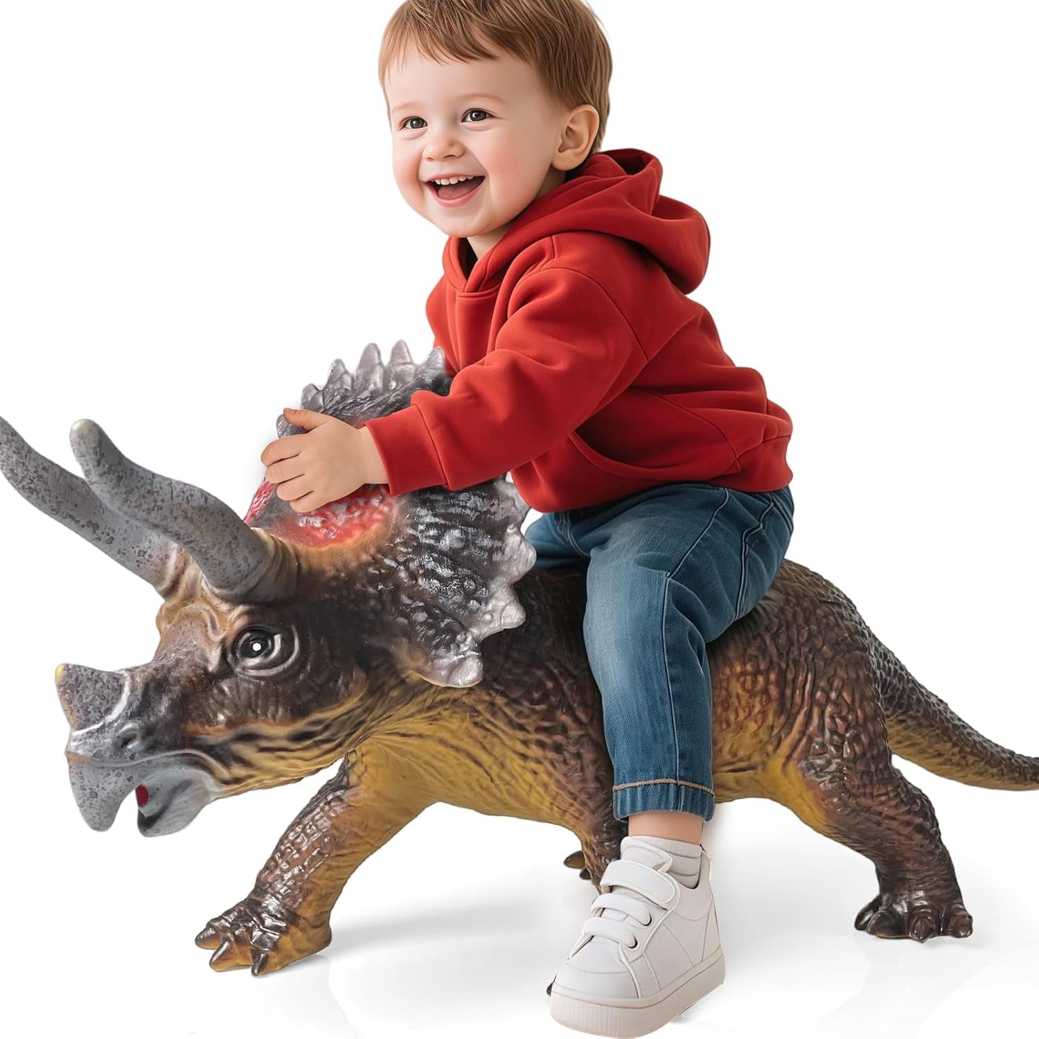 Gzsbaby Dinosaur Toy, 32" Giant Triceratops, Realistic Lifelike ...