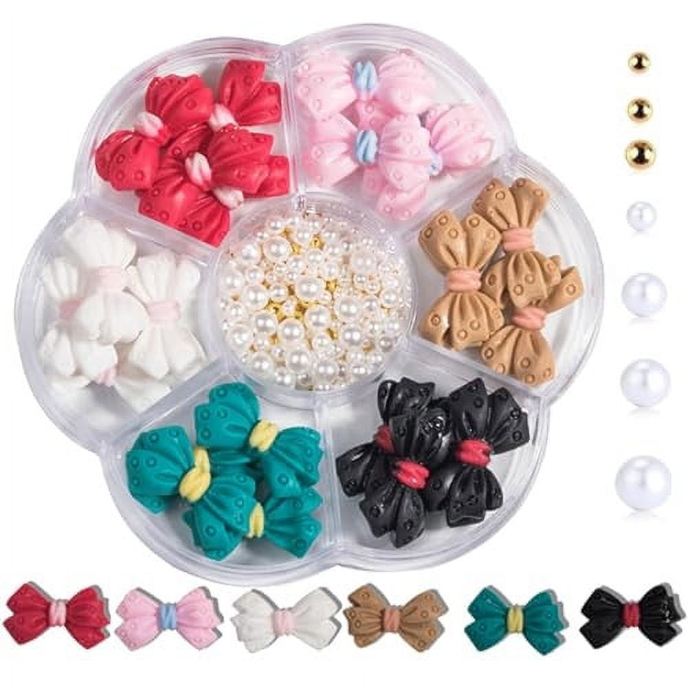 Gzwccvsn Bow Nail Charms for Acrylic Nails Bow Set, Colorful Bow-Knot Nail Studs Rhinestones ...