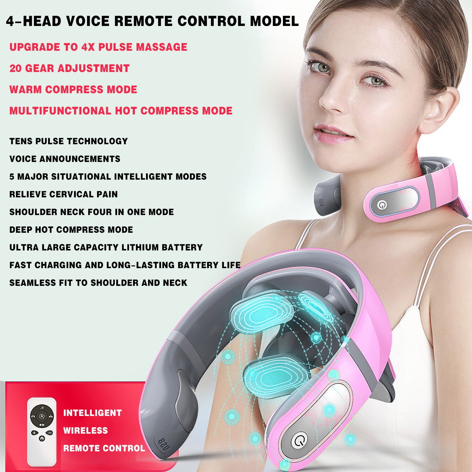 Gzwccvsn Cervical Spine Massager, Heated Neck Massager Electric Plus ...