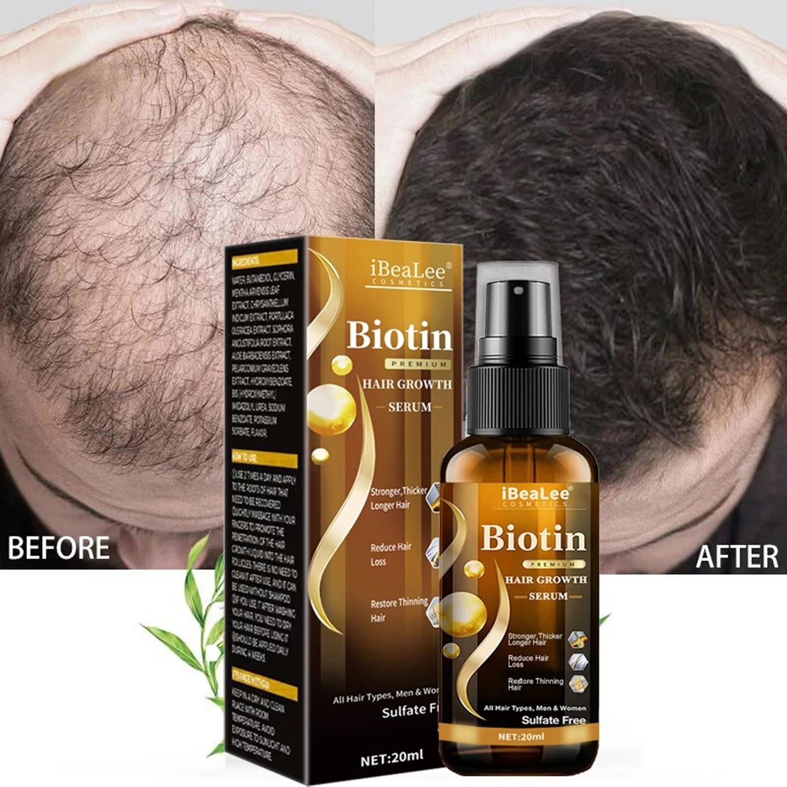 Gzwccvsn Biotin Hairandbeard Growth Serum Spray Healthy Beard Growth Oil