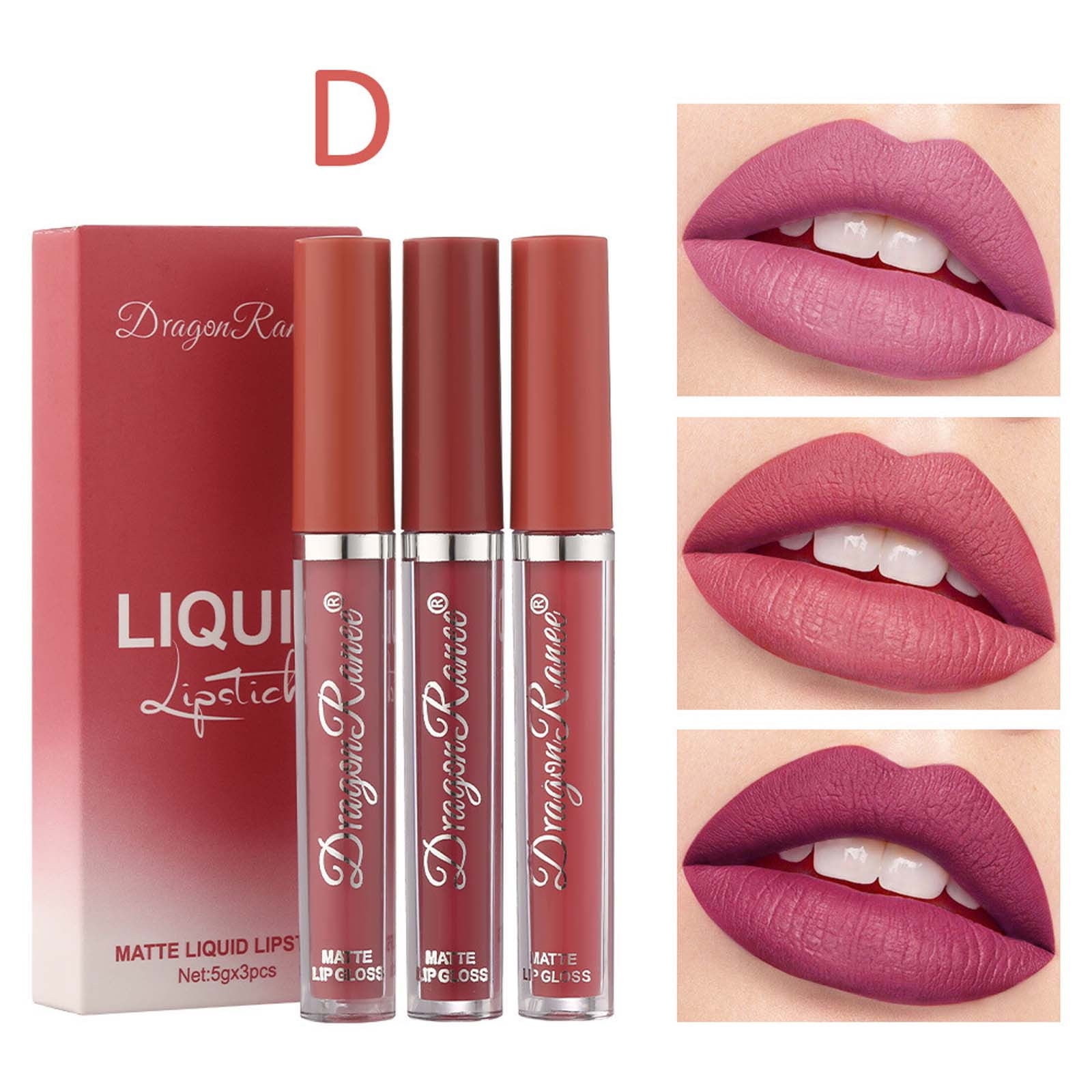 Gzwccvsn Lipstick 3-piece Set, Glossy Liquid Beauty Lasting Long ...