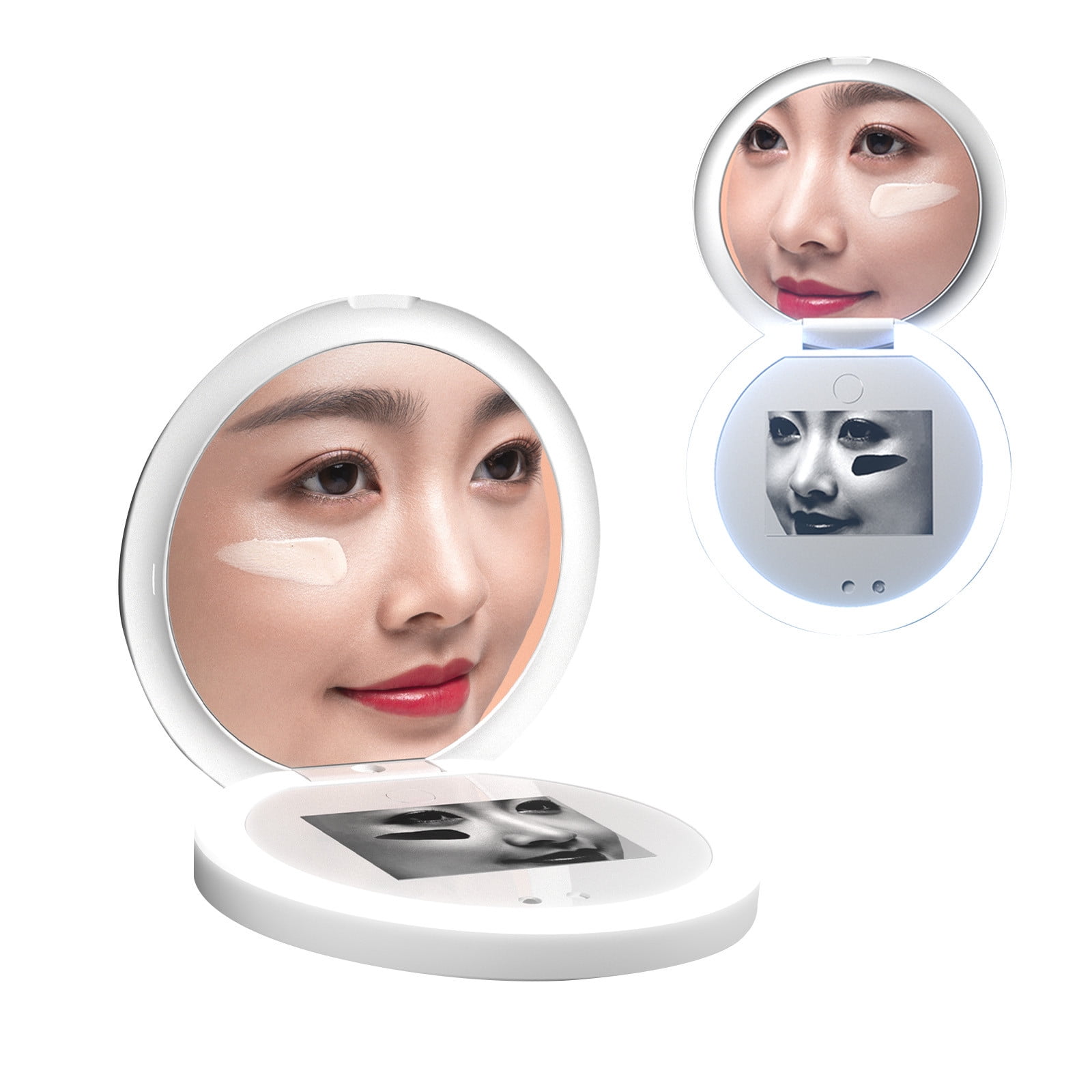 Gzwccvsn Travel Compact Mirror With UV-Camera For Sunscreen Test, 2X ...