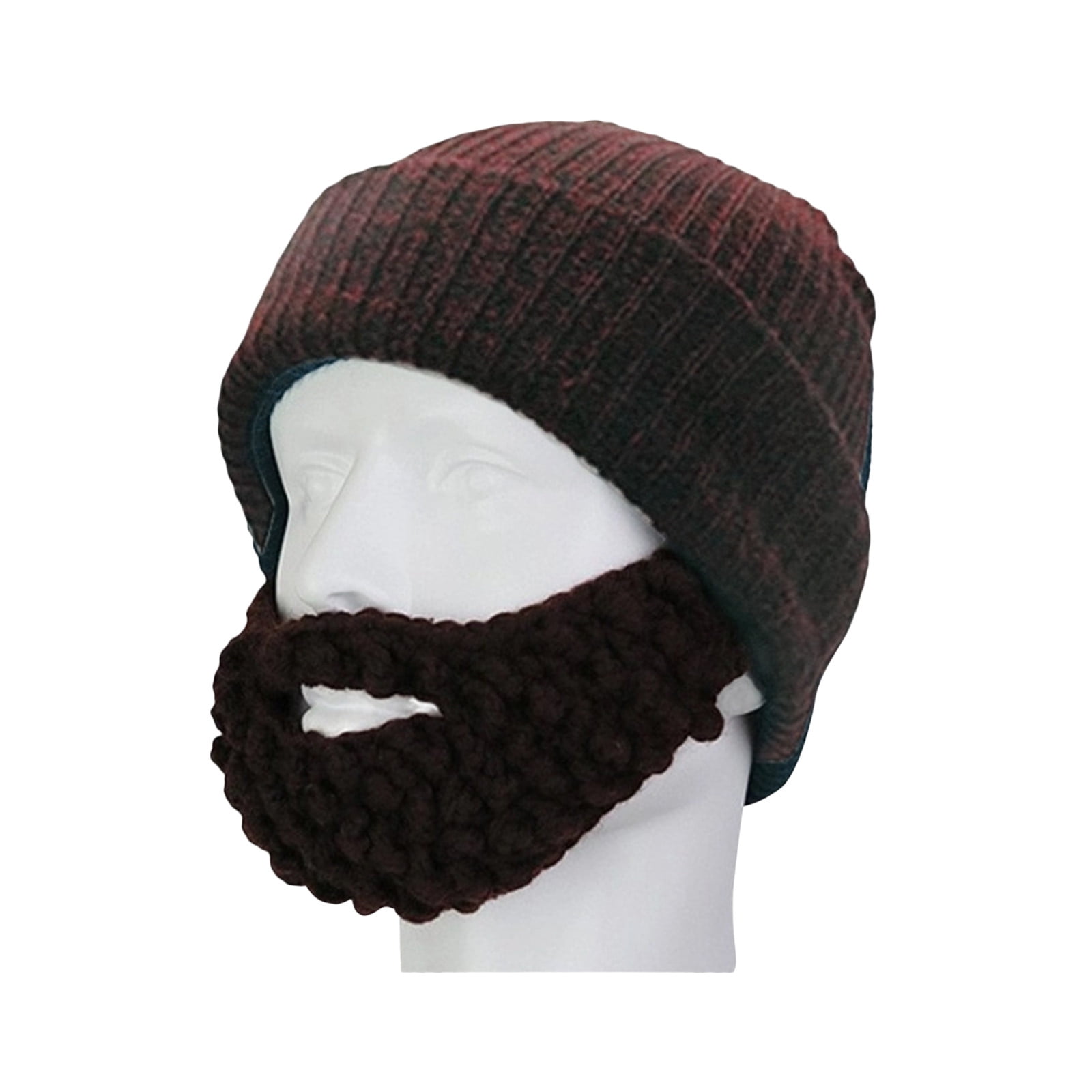 Gzwccvsn Unisex Wacky Beard Hat Knitted Yarn Hip-hop Funny Big Beard ...