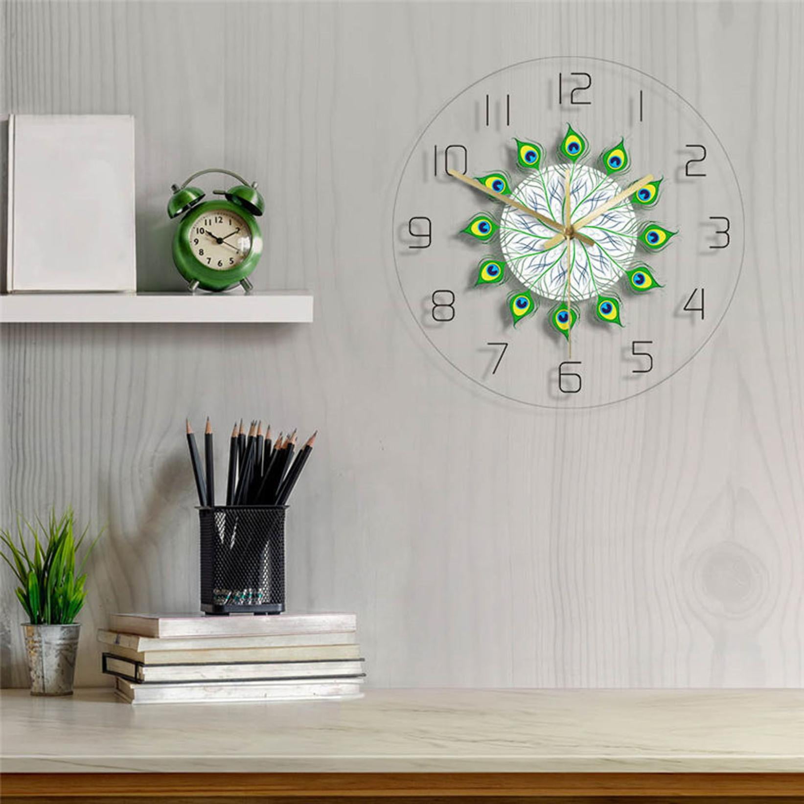 Gzwccvsn Wall Clock for Living Room 11.8in Transparent Wall Clock ...