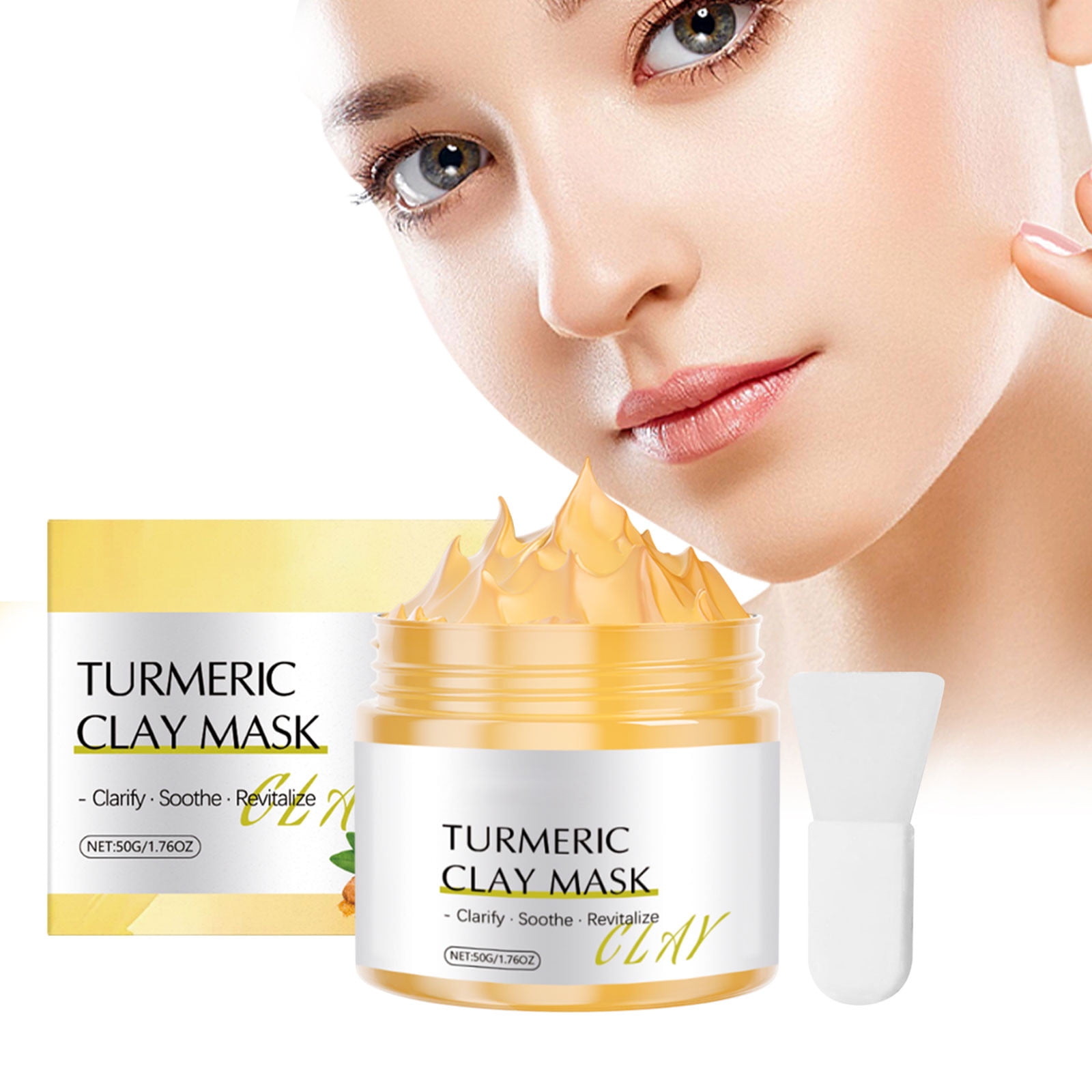 Gzwccvsn Yellow Turmeric Brightening Mud Mask Cleanses The Face ...