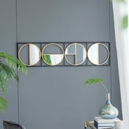 SHYFOY Antique Gold Geometric Decorative Rectangle Wall Mirror - 35.43 ...