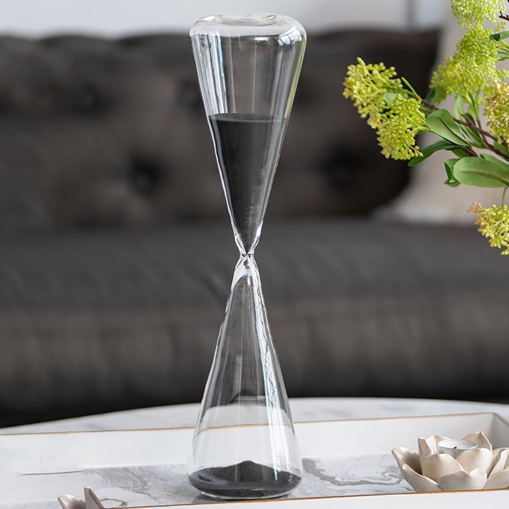 Gzxs 120 Minute Sand Timer with Black Sand, 2 Hour Minimalist Glass ...