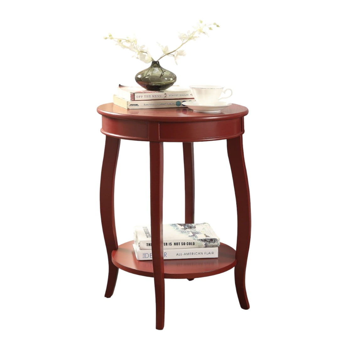 Gzxs 18 Inch Round Side Table, Wooden Accent End Table for Sofa Couch ...