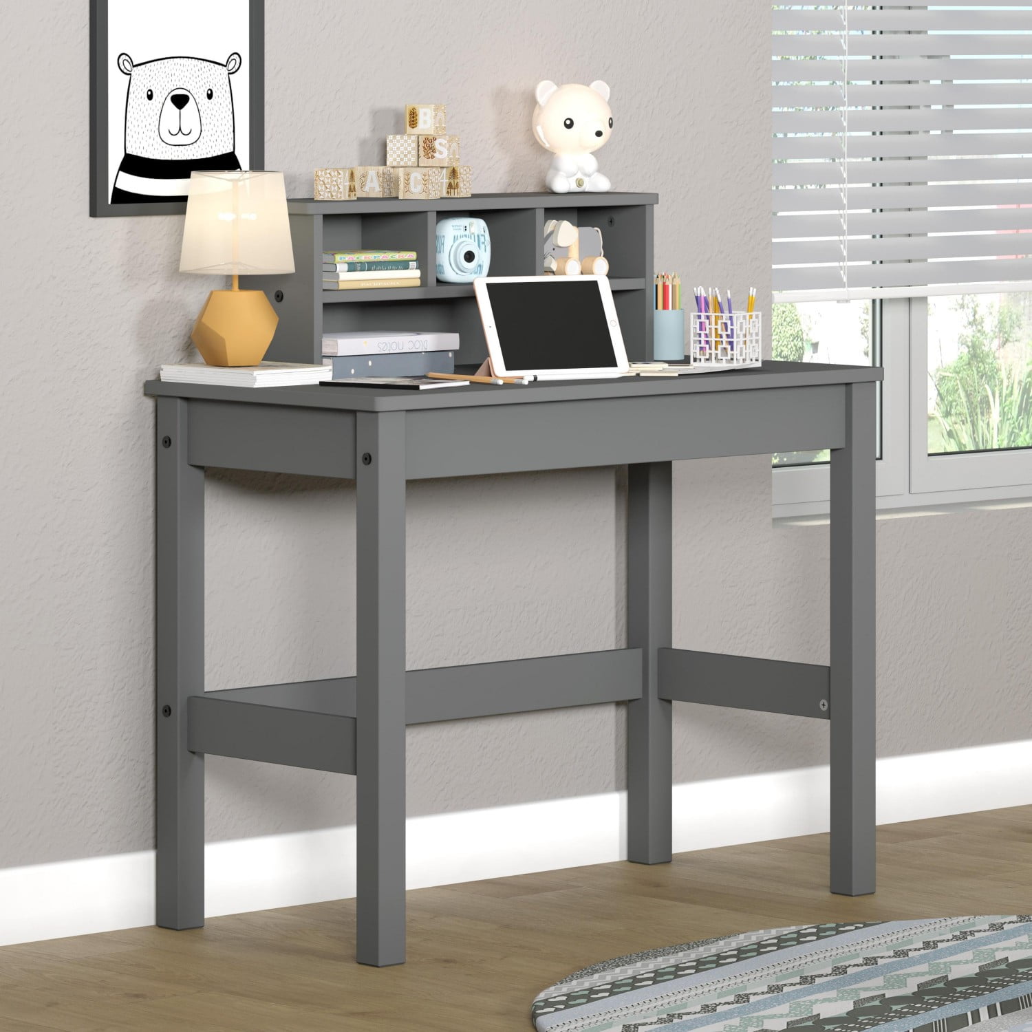 Gzxs 35 Inch Computer Desk, Home Office Small Writing Table with Hutch ...