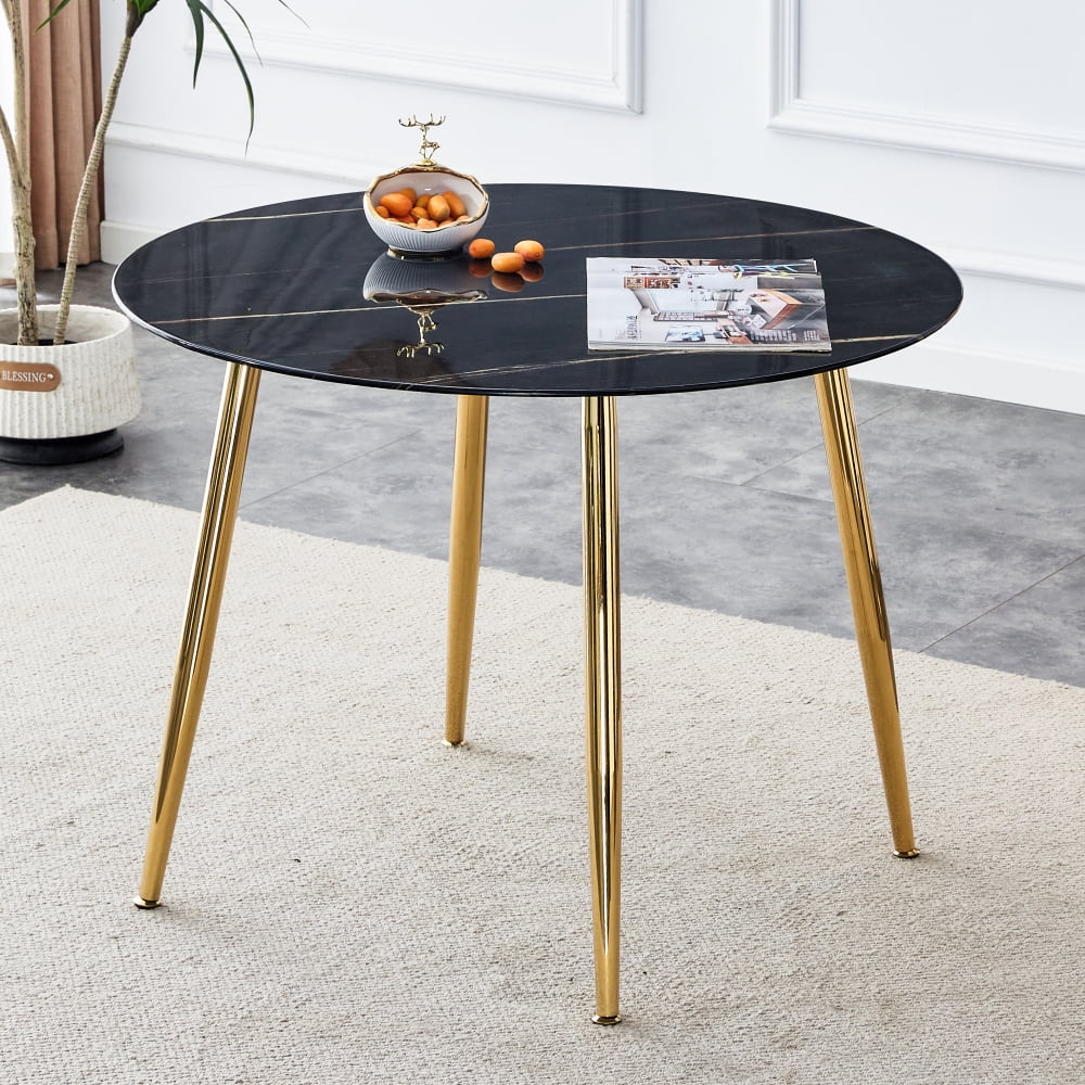 Gzxs 40 Inch Round Dining Table, Modern Minimalist Circular Kitchen ...