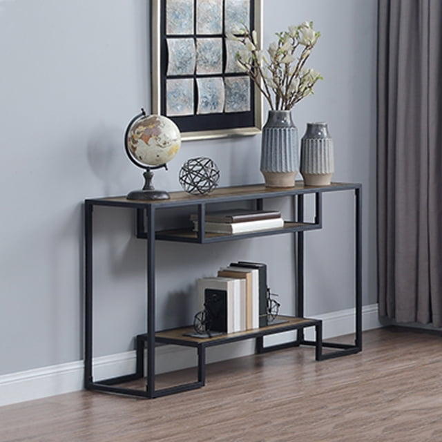 Gzxs 48" Entry Table, 3-Tier Industrial Console Table, Sofa Couch ...