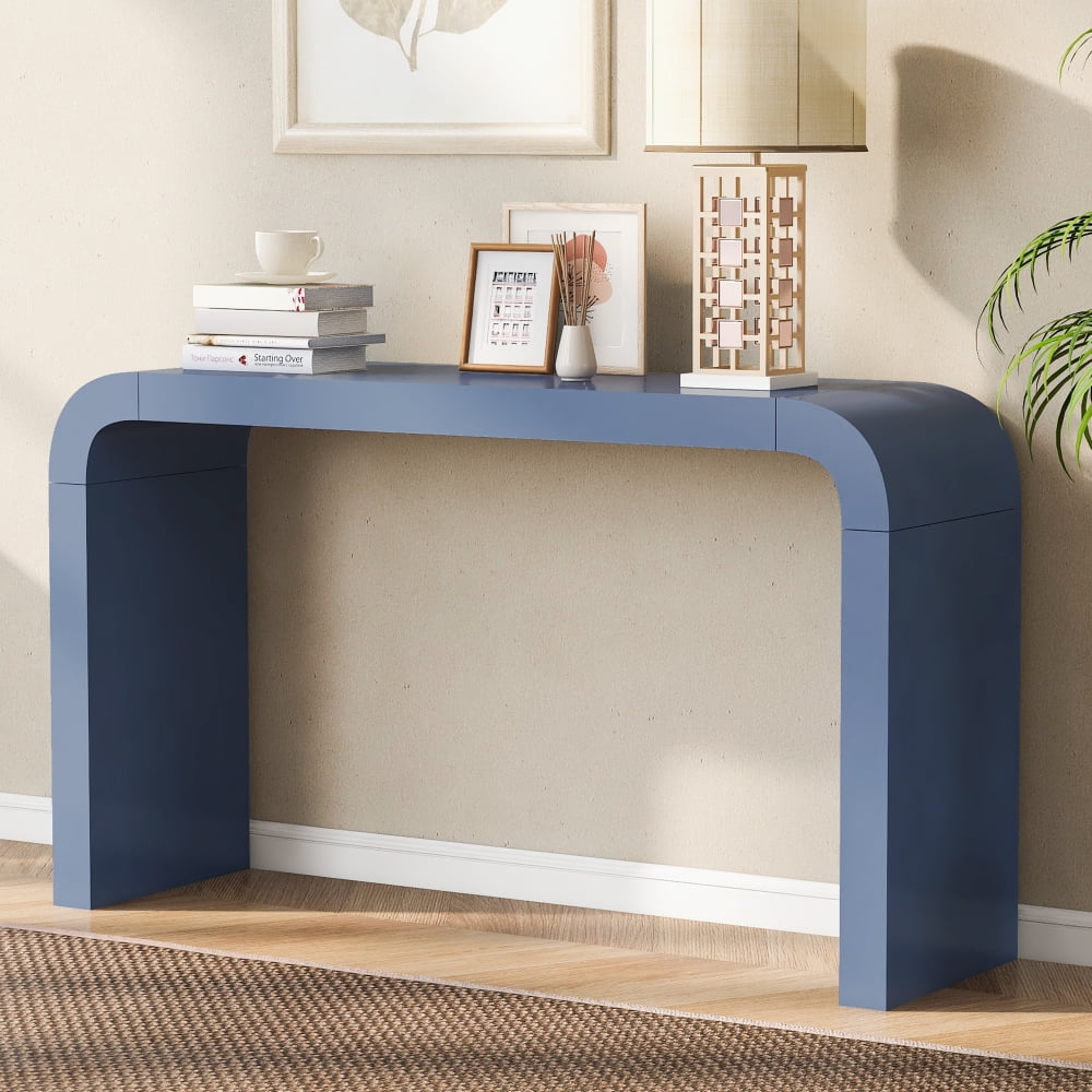 Gzxs 55.1" Curved Console Table, Modern Arched Entryway Table for ...