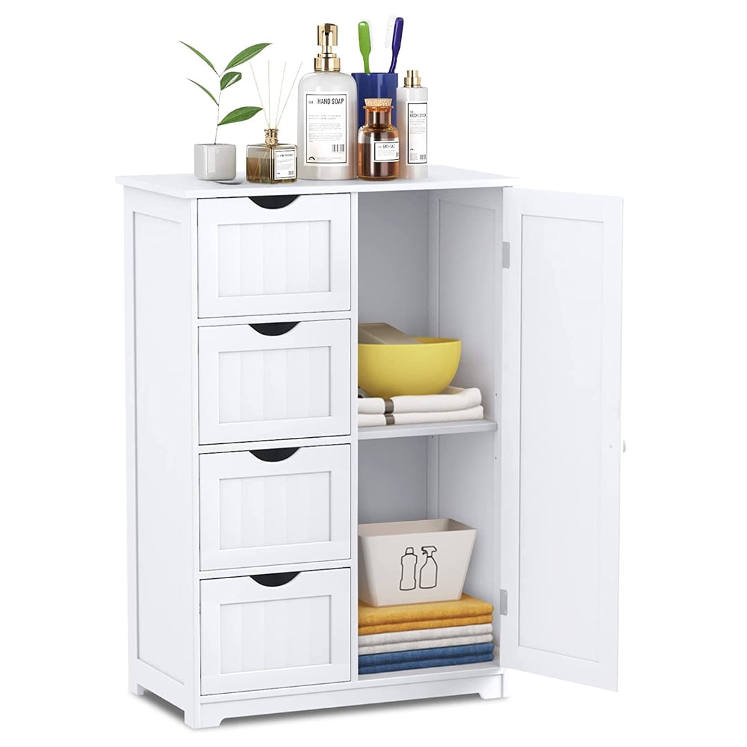 Gzxs Bathroom Floor Cabinet, Free Standing Storage Cabinet with 4 ...