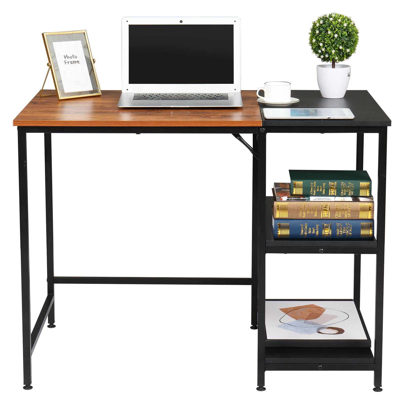 Gzxs Computer Desk, 39 inches Home Office Desks with Storage Shelf ...