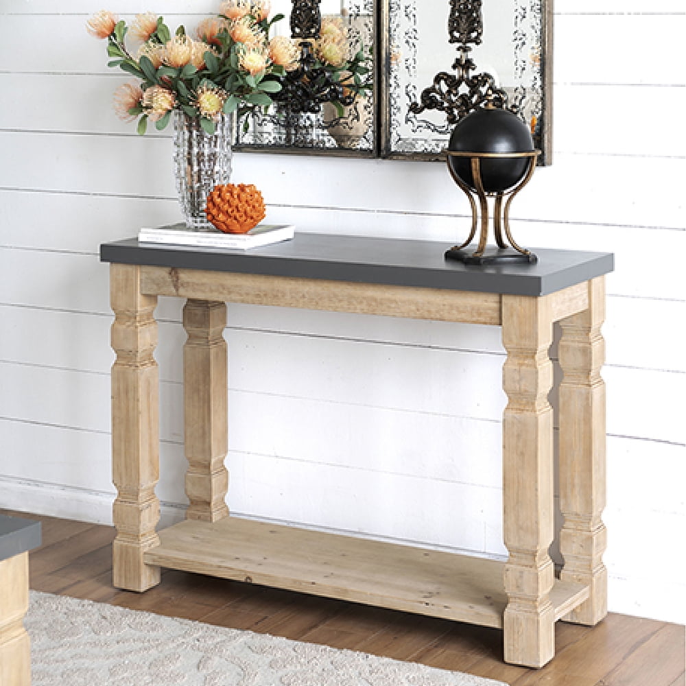 Gzxs Console Table, 42" Vintage Wooden Entryway Table with Open Shelf ...