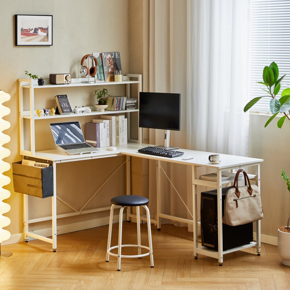 Gzxs L Shaped Computer Desk - Corner Gaming Table 67 Inch PC Study ...