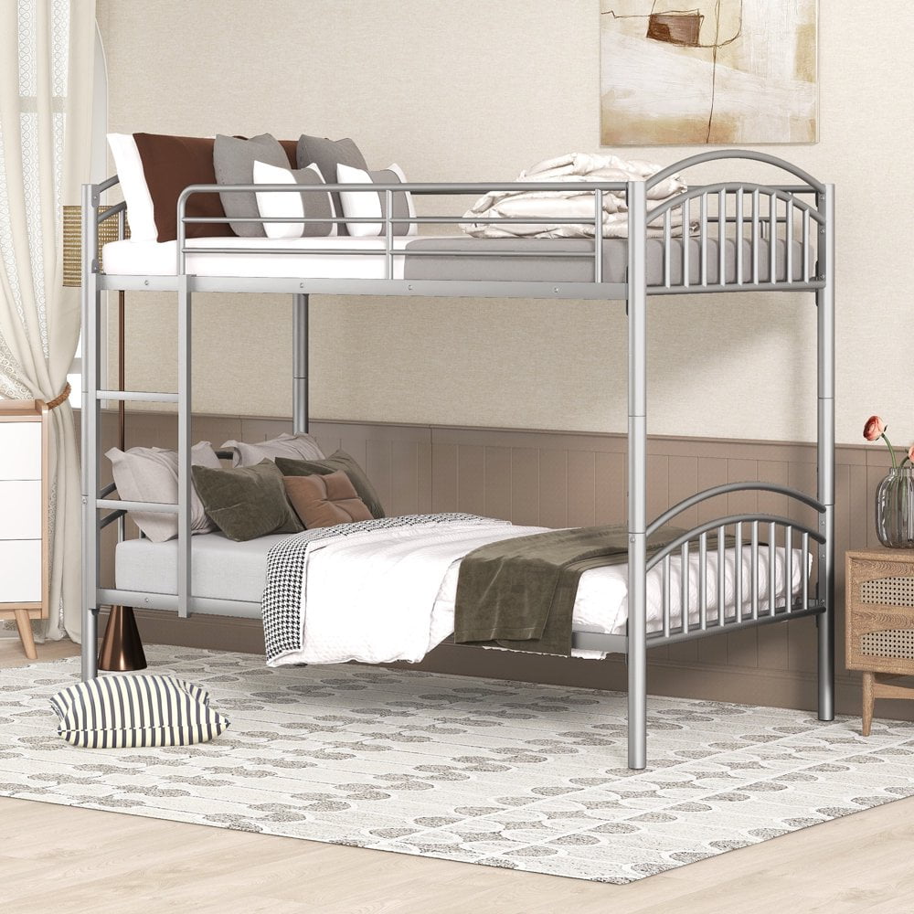 Gzxs Metal Bunk Bed Twin/Twin Size, Detachable Iron Bed Frame for ...