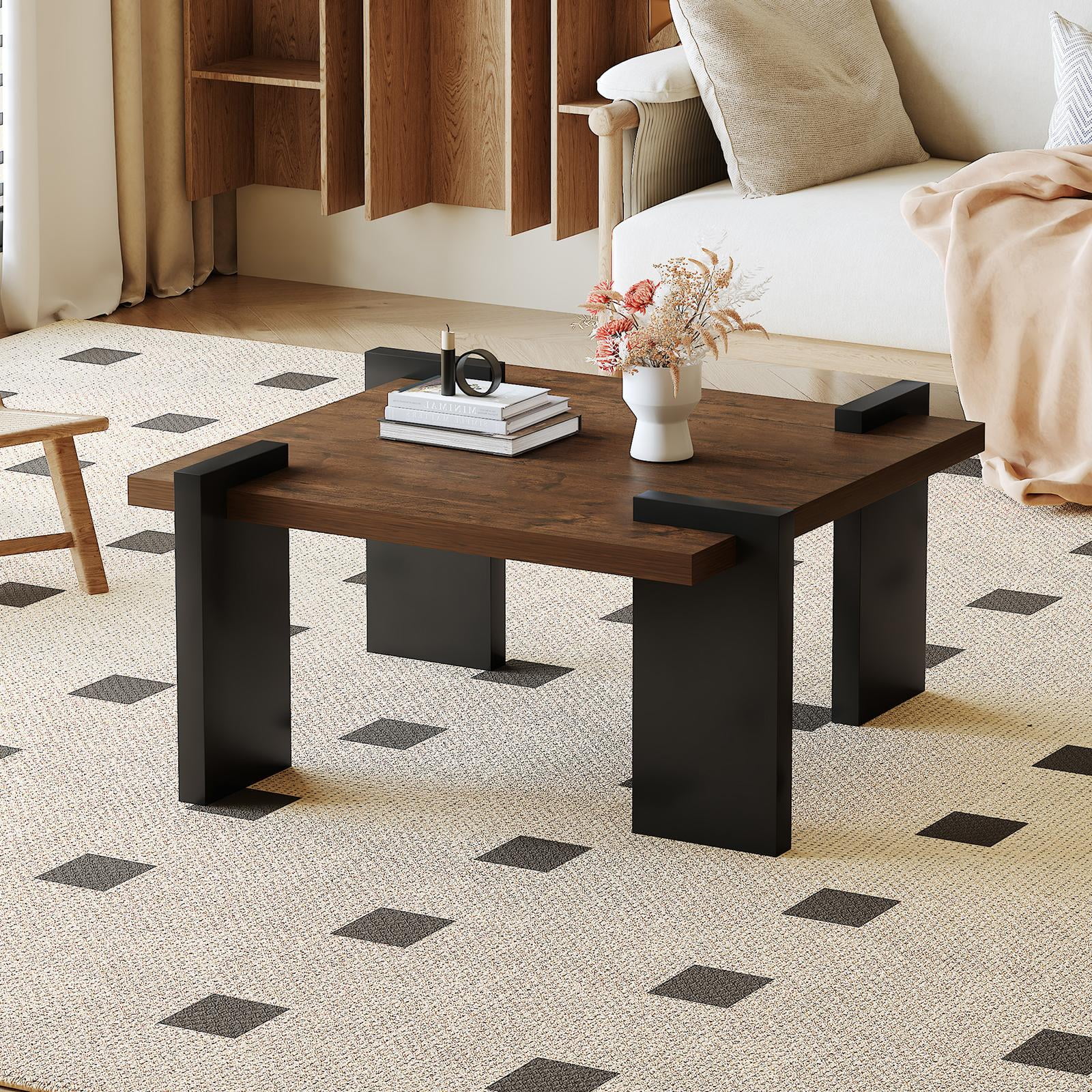 Gzxs Modern Square MDF Coffee Table, 31.5” MDF Center Table with ...