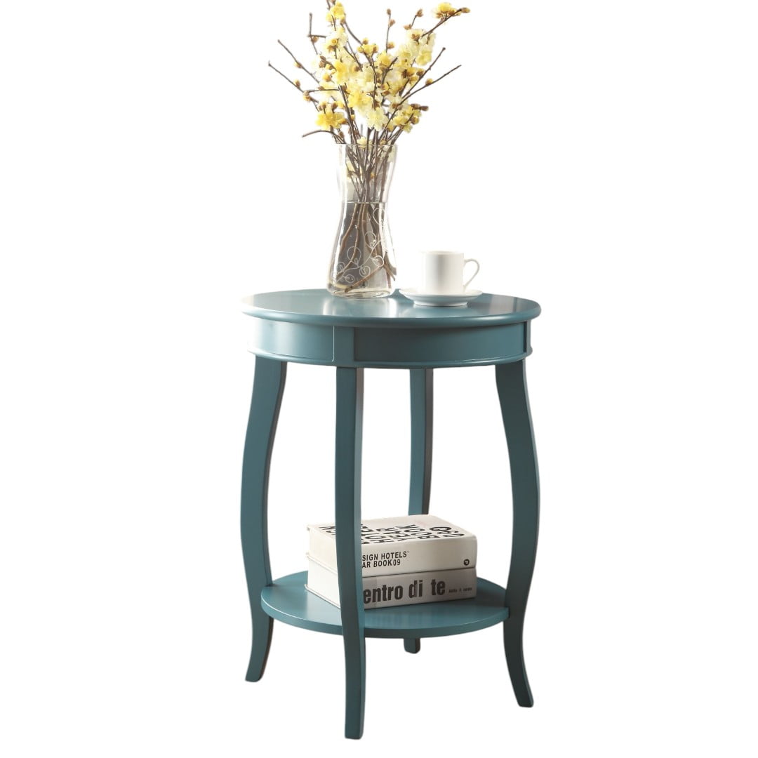 Gzxs Round End Table, 2-Tier Circle Sofa Side Table with Storage ...