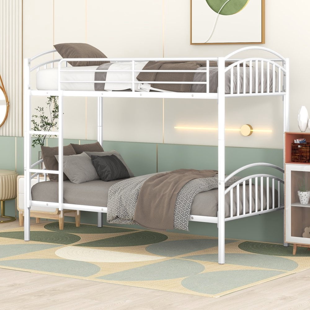Gzxs Twin Over Twin Metal Bunk Bed, Detachable Iron Bed Frame for ...
