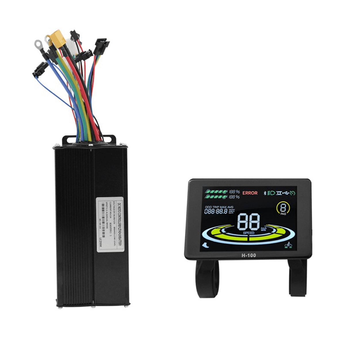 H-100 E-Bike Display Meter 40A 36V/48V/52V Sine Wave Controller Kit - Walmart.com