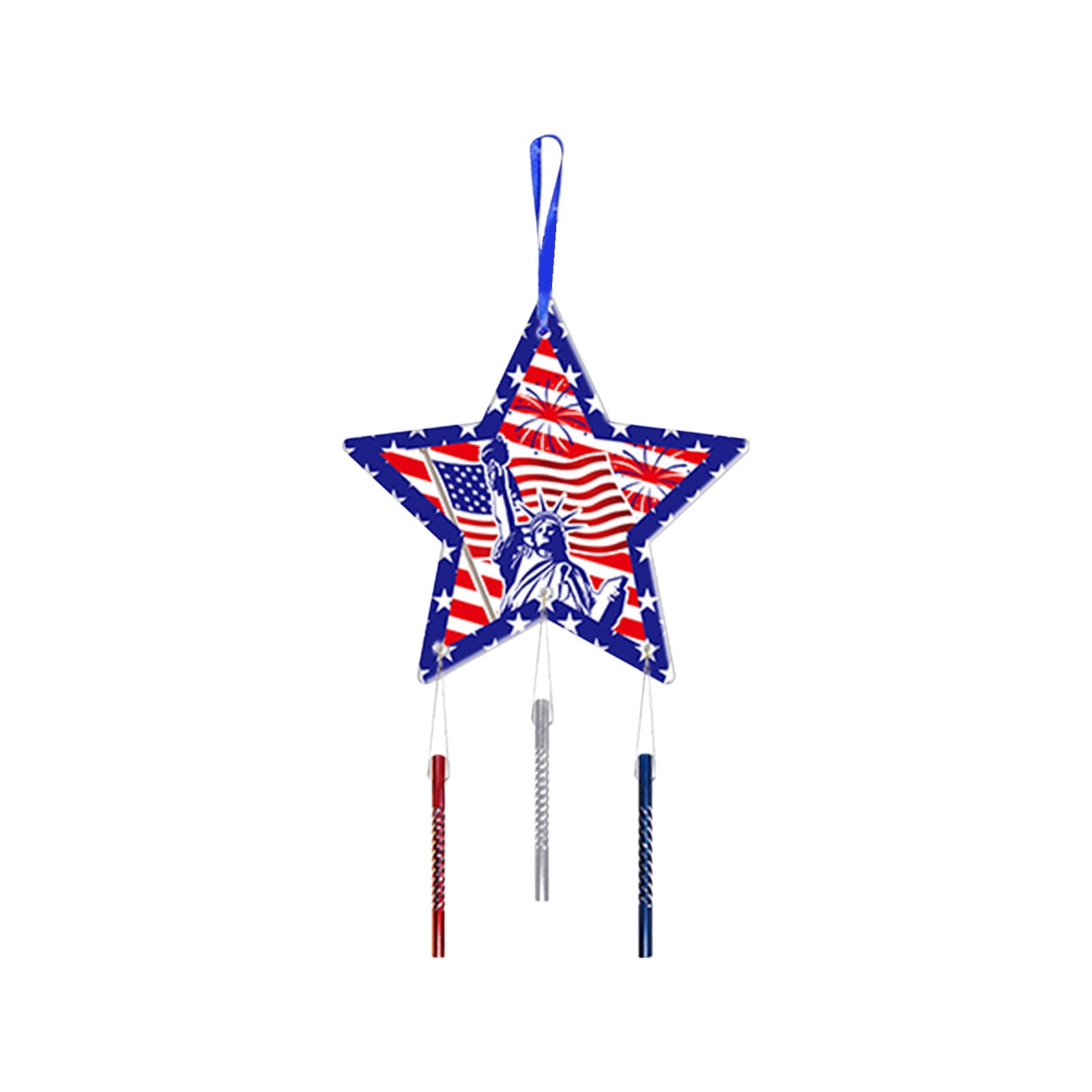 H-129 B Independence Day Wind Chime With Star Design For Outdoor Decor ...