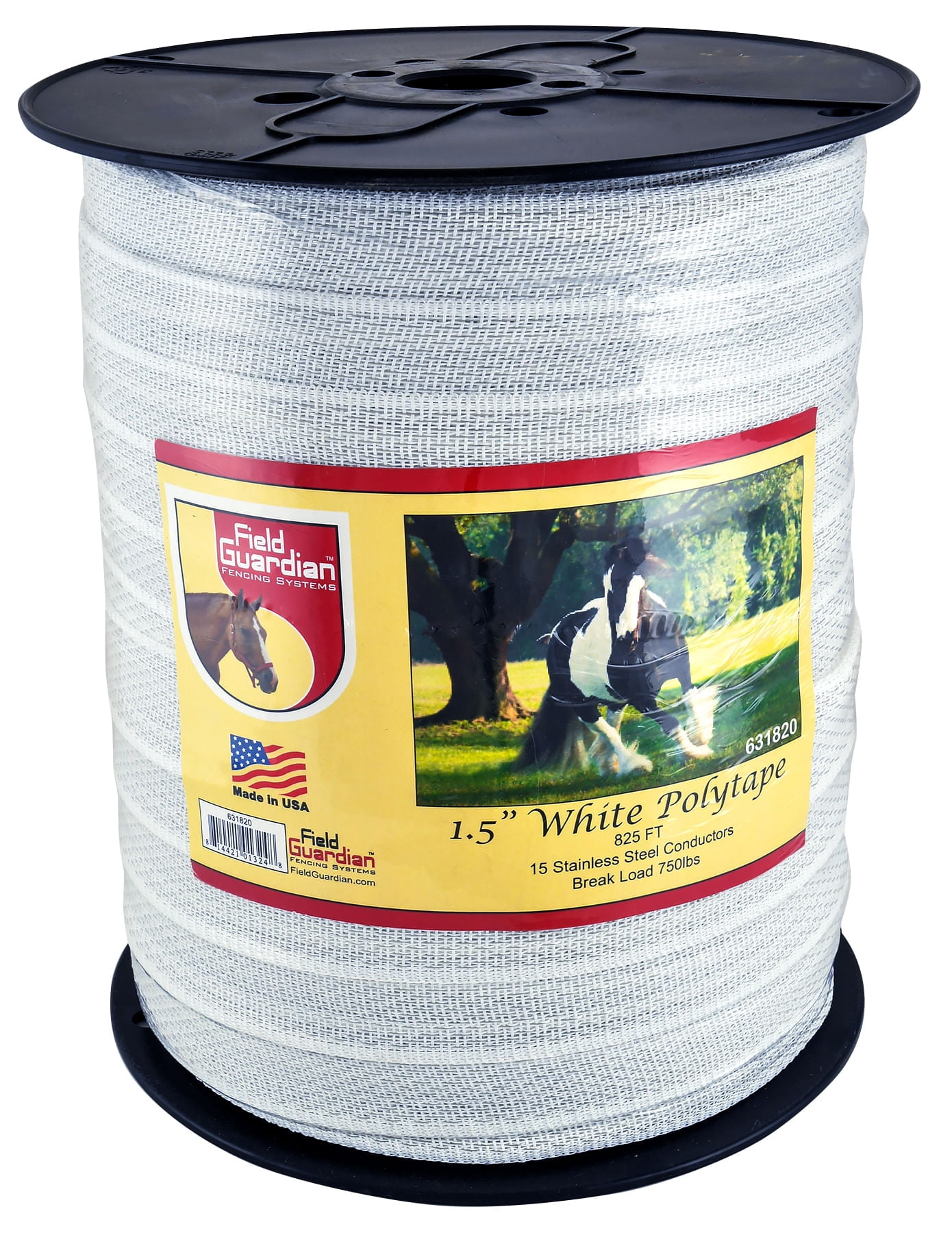 H-3 825' Roll Safe-Fence 1.5" White, Powerfields, EACH, EA, 1.5" wide ...