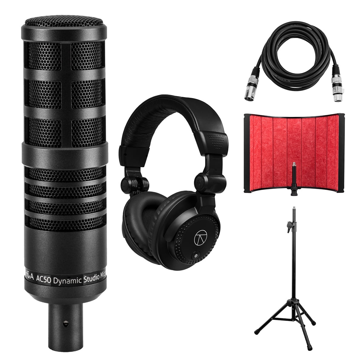 H&A AC50 Cardioid Dynamic Studio Broadcast Microphone, Bundle with ...