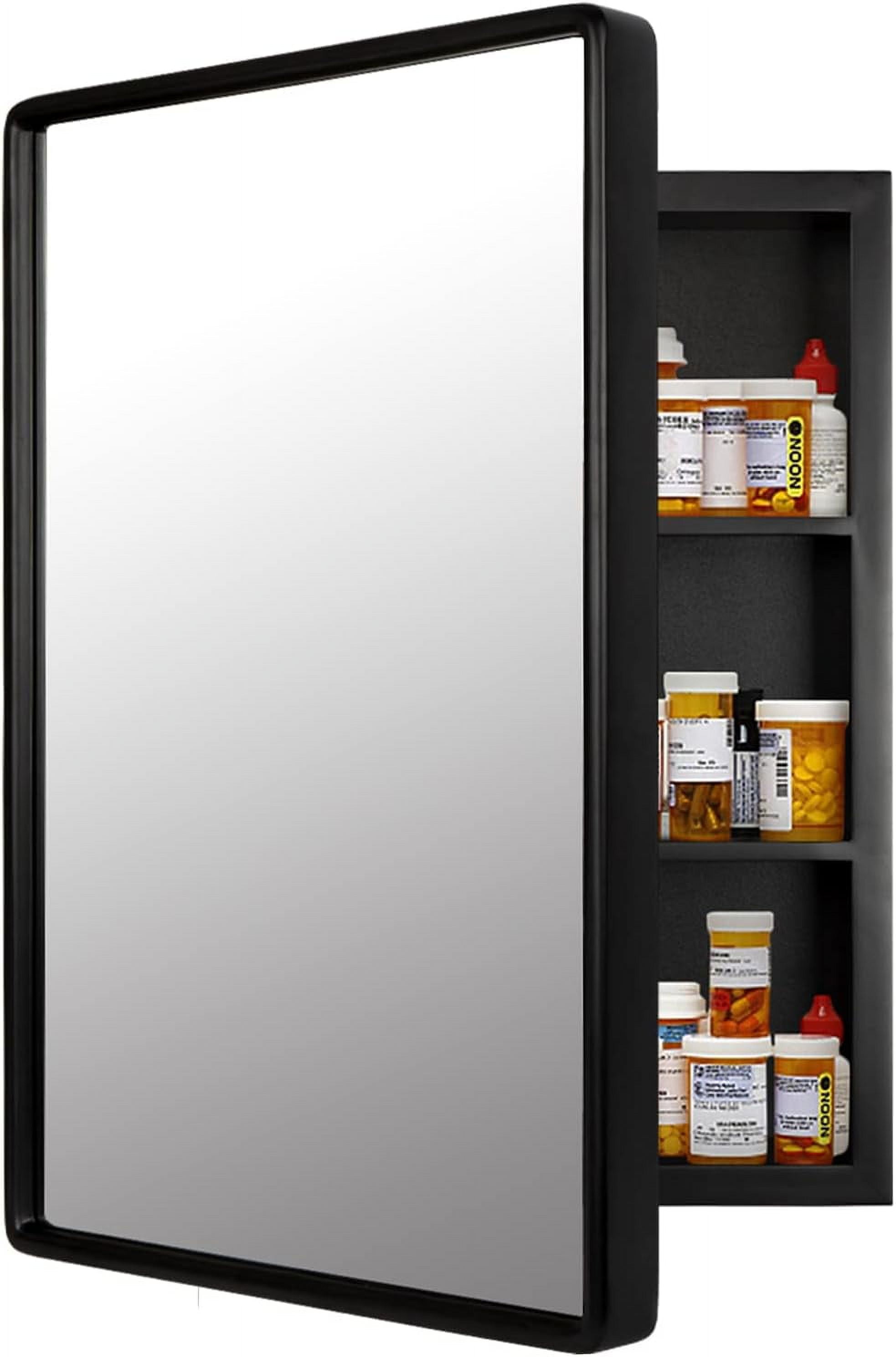 H & A Farmhouse Wood Frame Bathroom Medicine Cabinet, 24''x16'' with ...